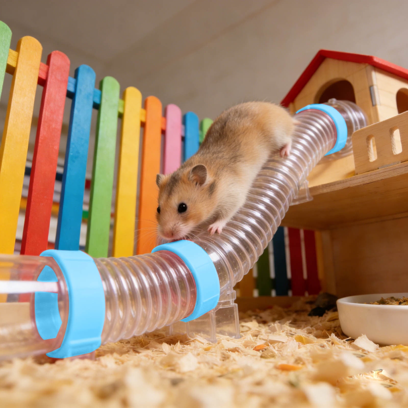 Hamster Cage DIY Tube Maze Set – Connectable Plastic Tunnel with Plates ...