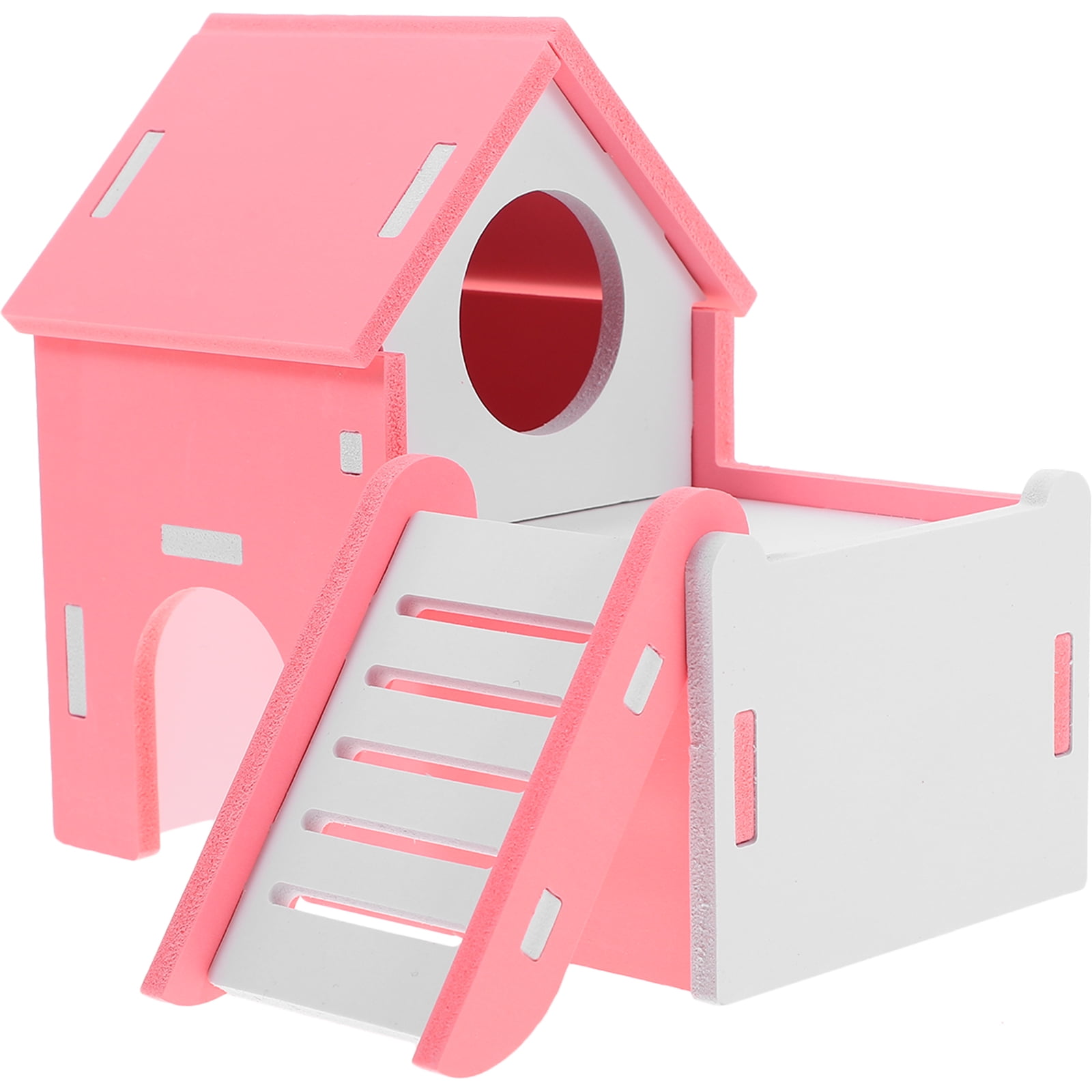 Hamster Cage Decor Rat Hideout Small Animal Nest House Sleeping Pink ...