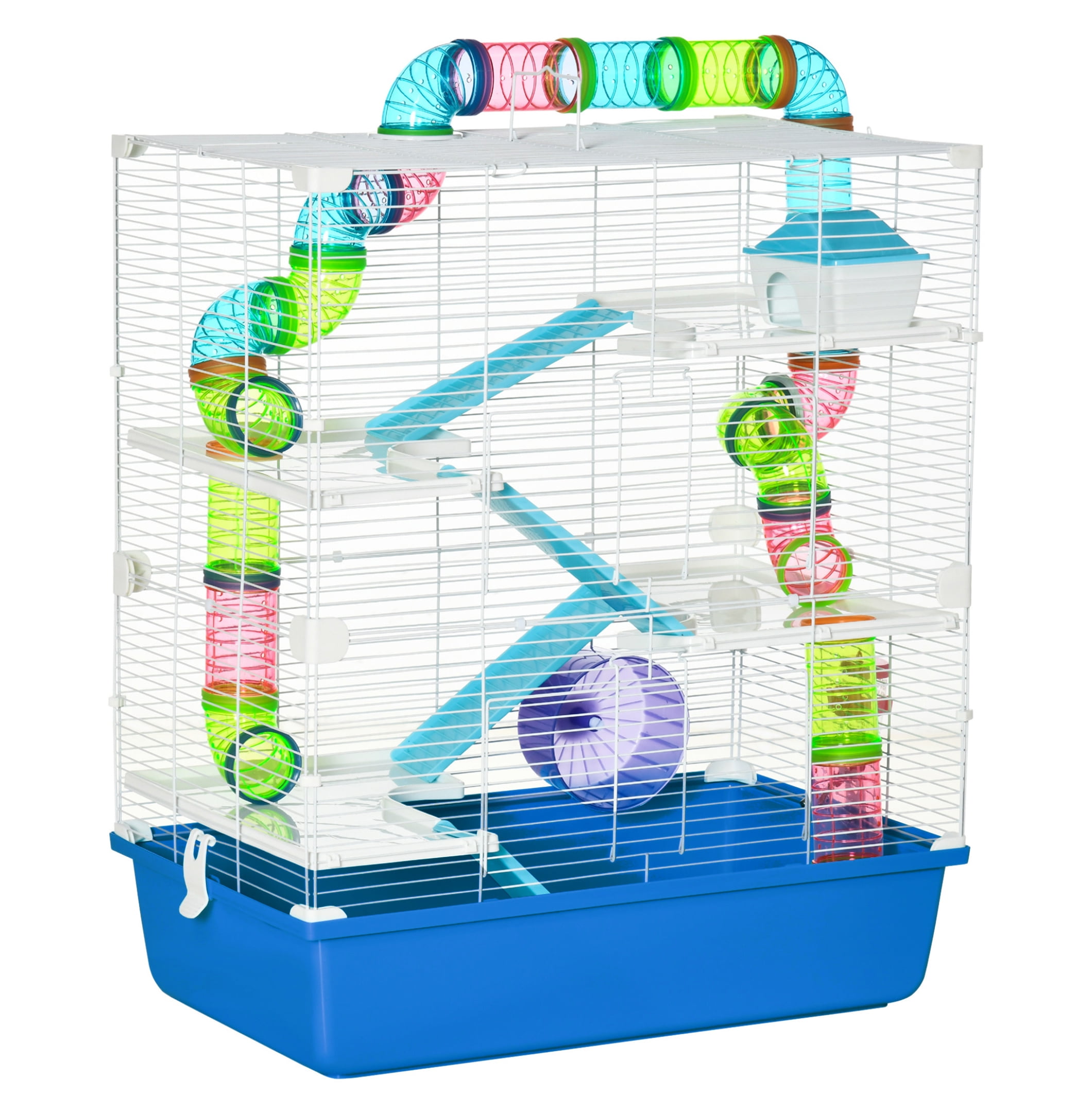 Hamster Cage Extra Large 5-Tier with Tubes & Wheel - Rat House ...