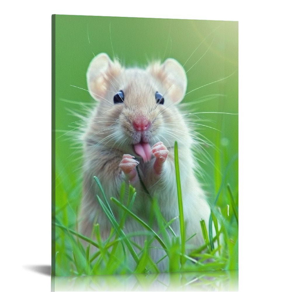 Hamster Canvas Wall Art Animal Wall Decor | HD Printed & Wooden framed ...