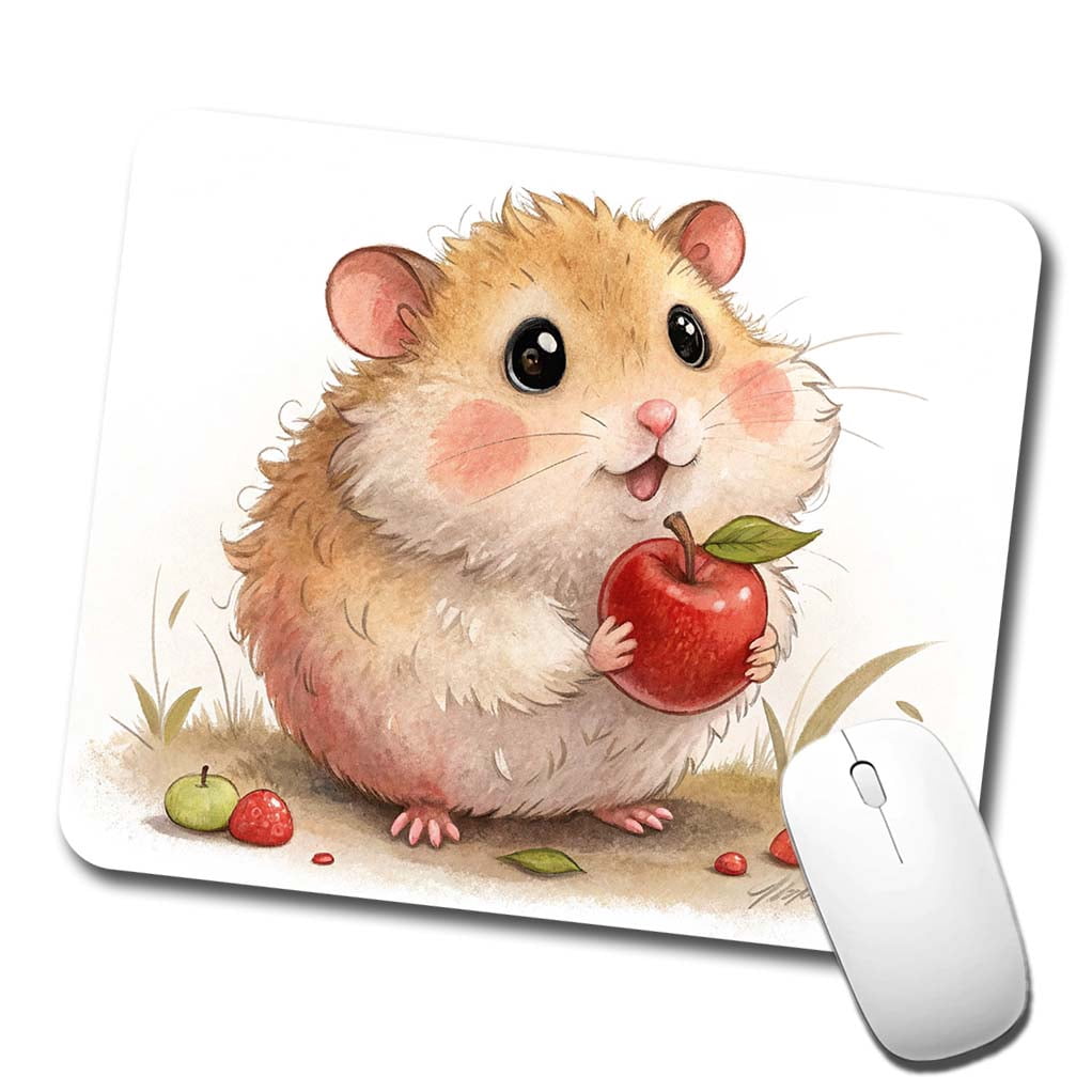 Hamster Children's Illustration Style Mouse Pad Low Profile Gaming Mat ...