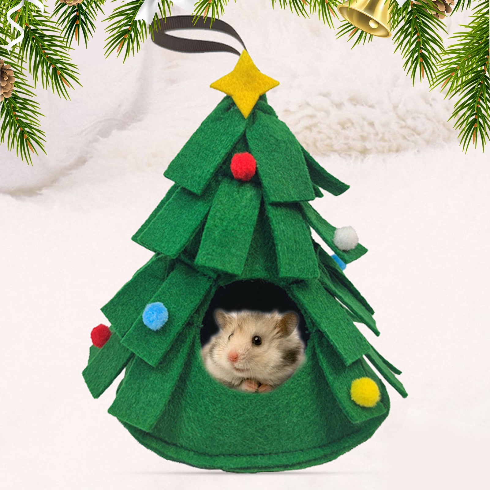 Hamster Christmas House Bed - Hamster Rat Xmas Cave House Nest Hideout ...