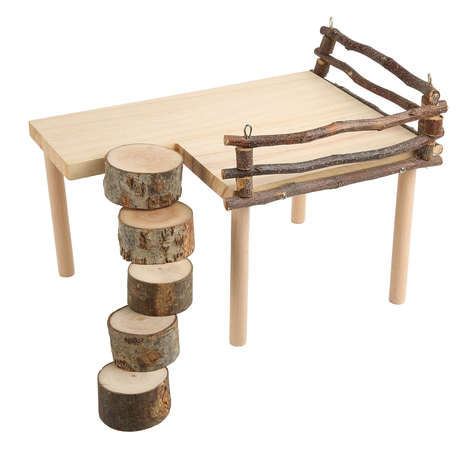 Hamster Climbing Platform Multipurpose Natural 2 Layer Wooden Hamster ...