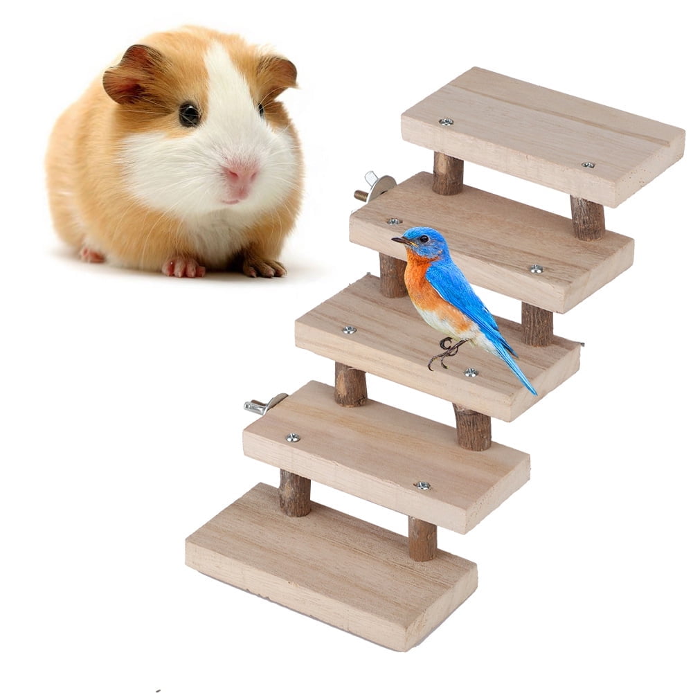 Hamster Climbing Toys, 5 Layers Wooden Hamster Pet Cage Bird Platform ...