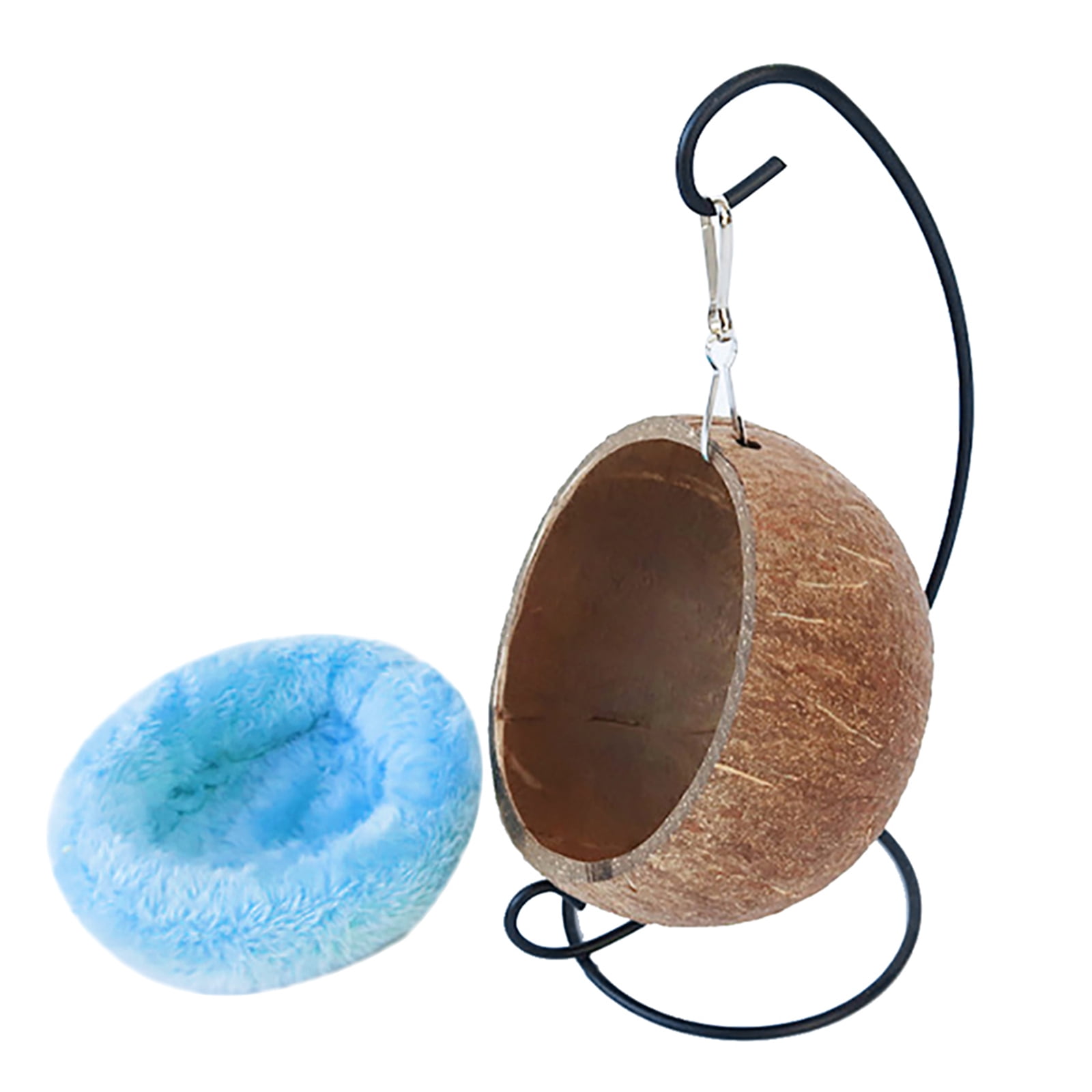 Hamster Coconut Hammock Small Nest with Metal Stand Swing Toy Bed for ...