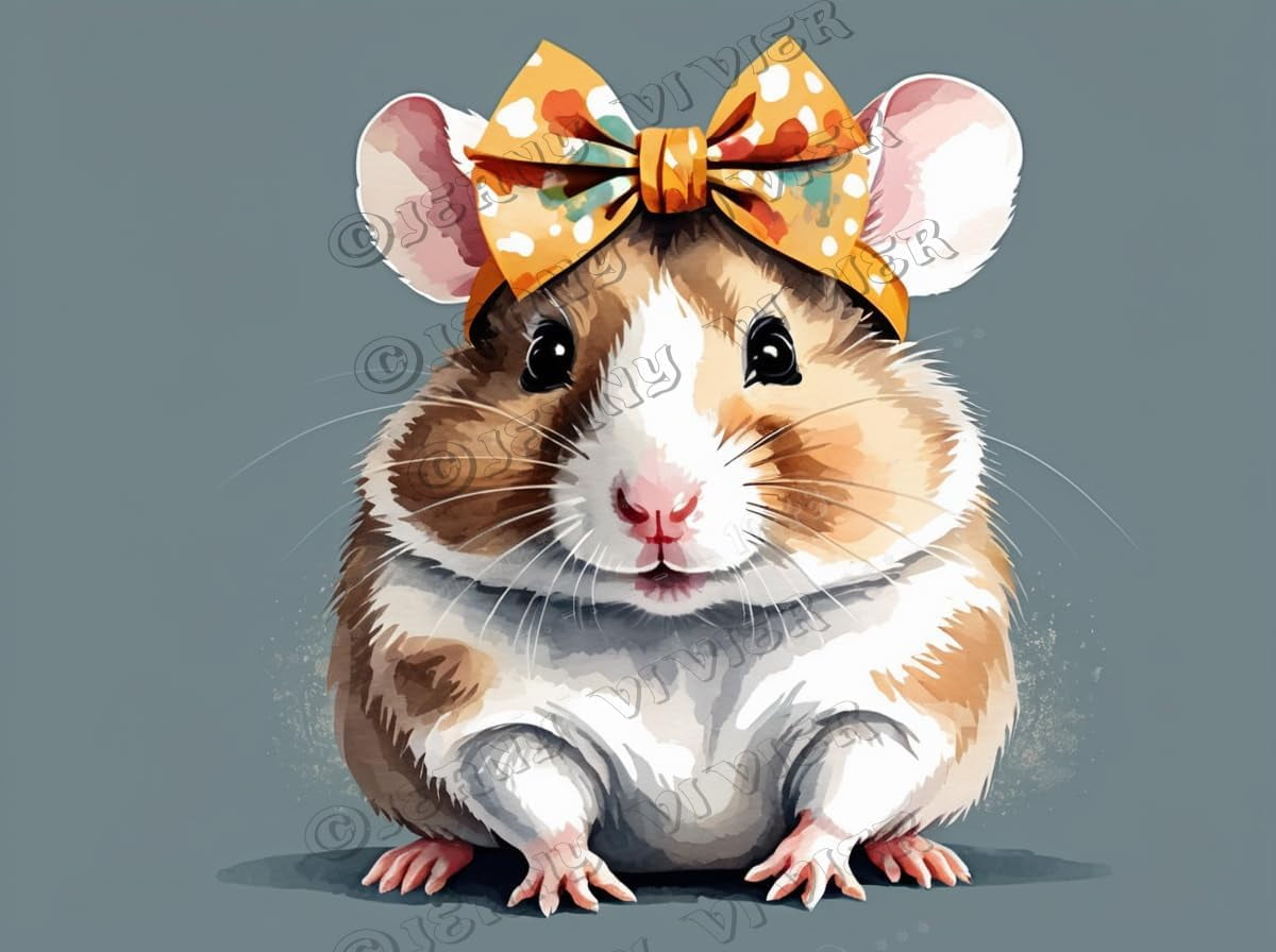 Hamster Decor, Hamster with Flower Crown Sign, Woodland Animals Decor ...