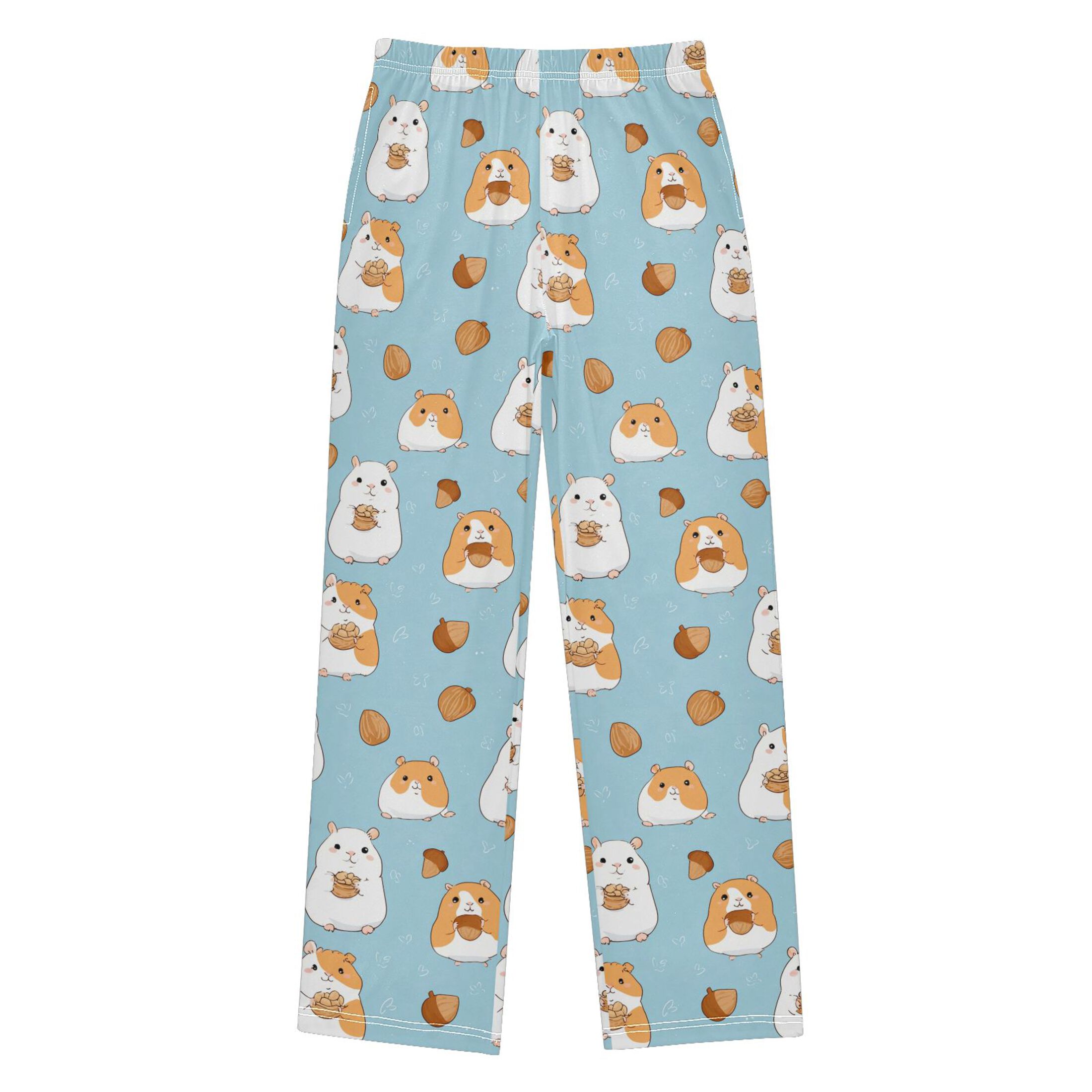 Hamster Eating Nuts Pajama Pants Soft and Lightweight Elastic Waistband ...
