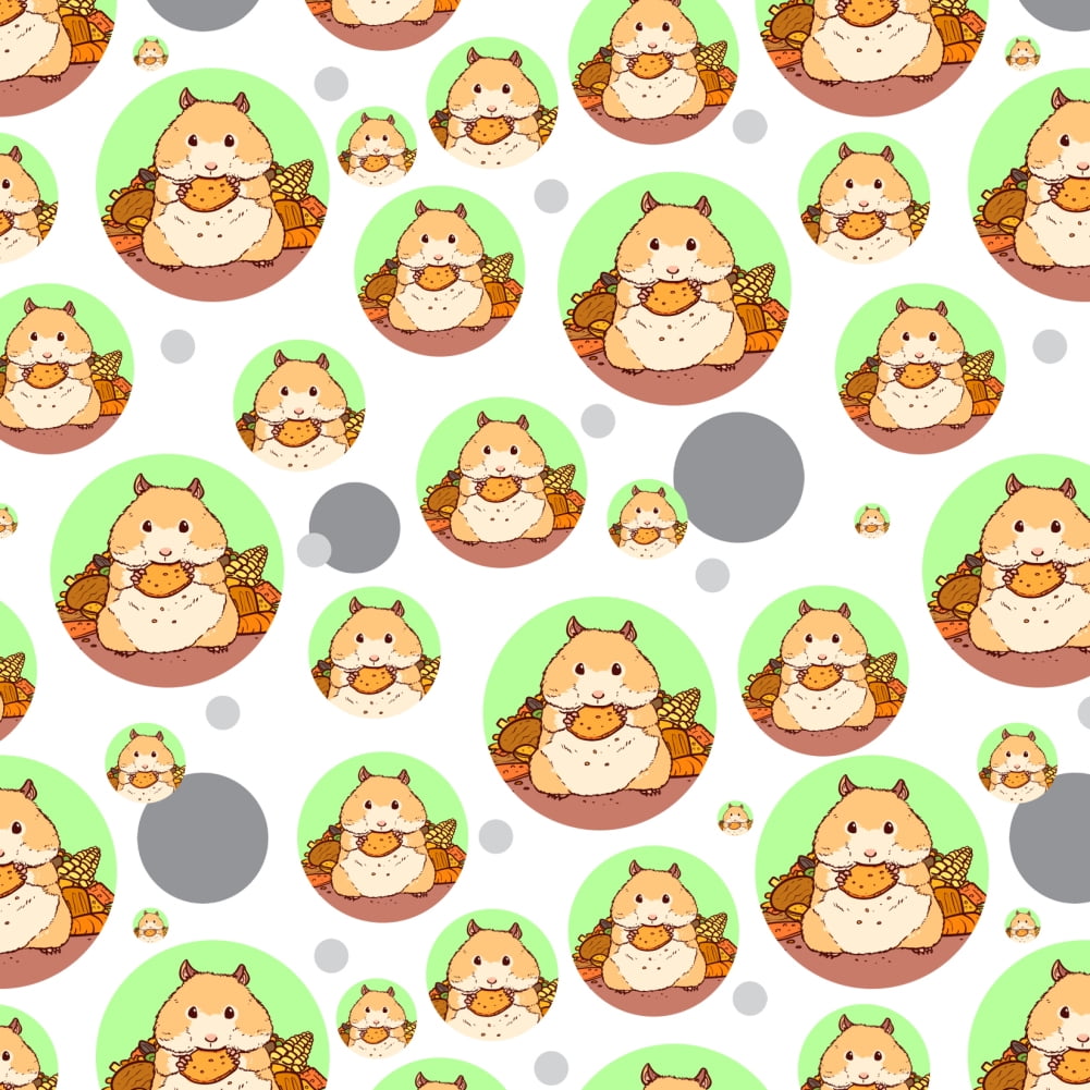 Hamster Eating Stash of Food Premium Gift Wrap Wrapping Paper Roll ...
