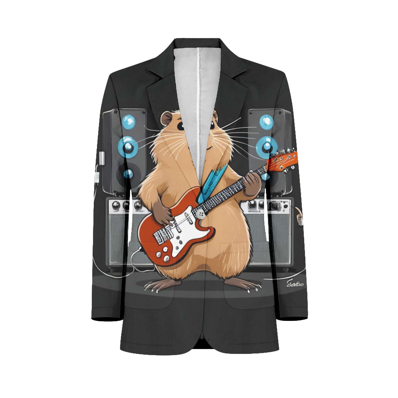 Hamster Guitarist Rocker Mens Suits Shawl Collar Slim Fit Suit Mens ...