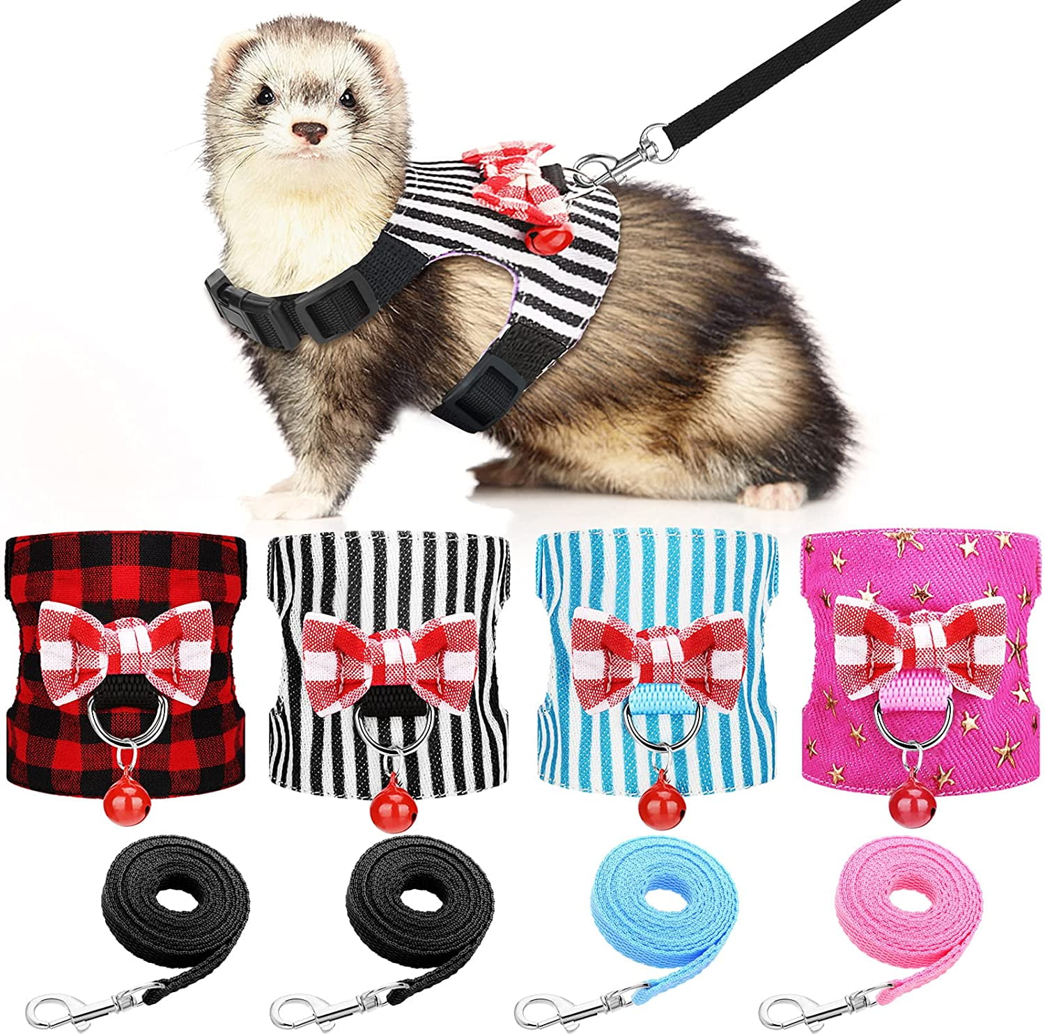 Hamster Harness and Leash Set for Walking, Small Guinea Pig Clothes ...