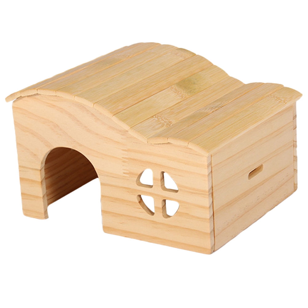 Hamster Hideout House Cage Decor Small Pet Cabins Toys Rat Wood Mouse ...