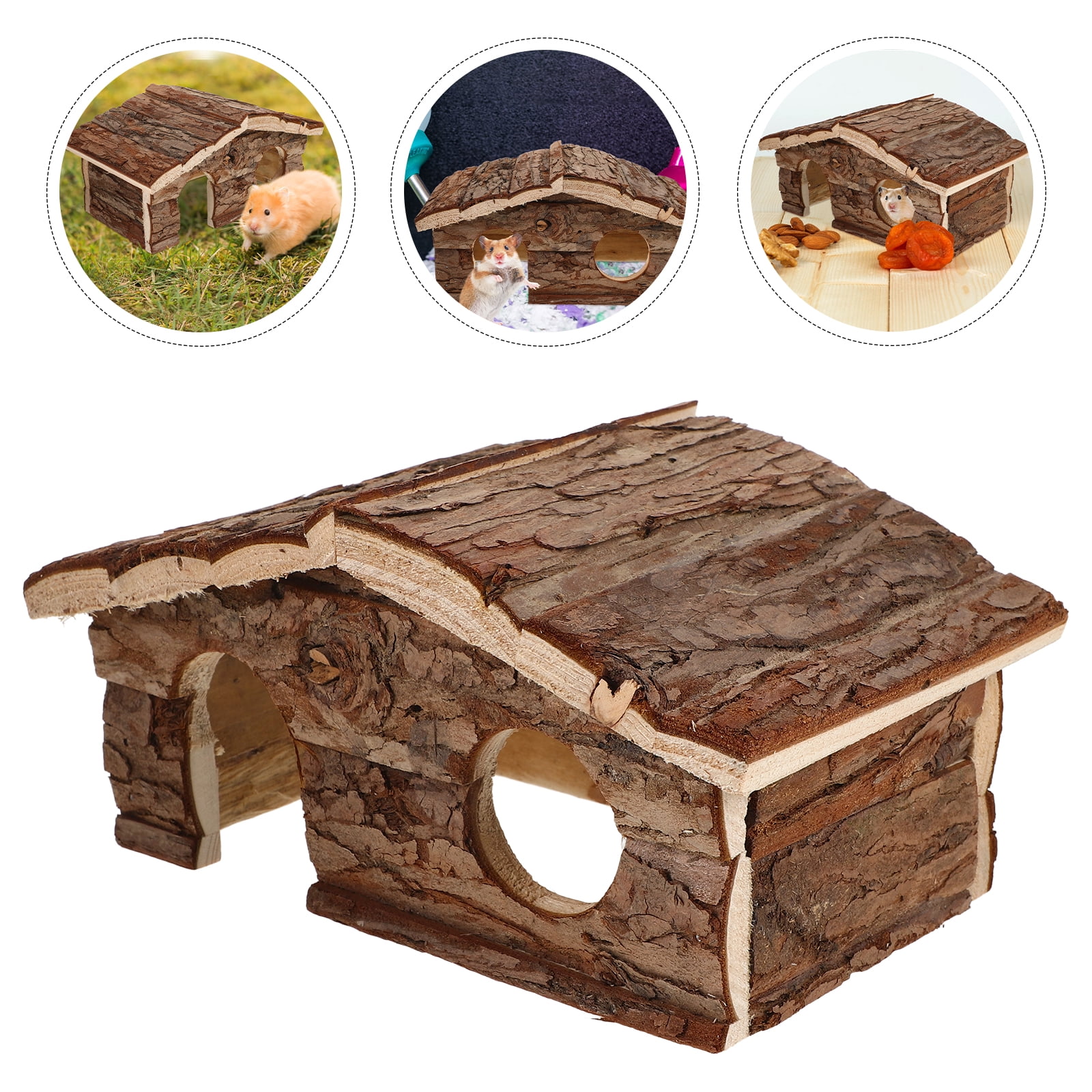 Wooden Hamster Hideout Hut House Accessory 1 Set - Walmart.com