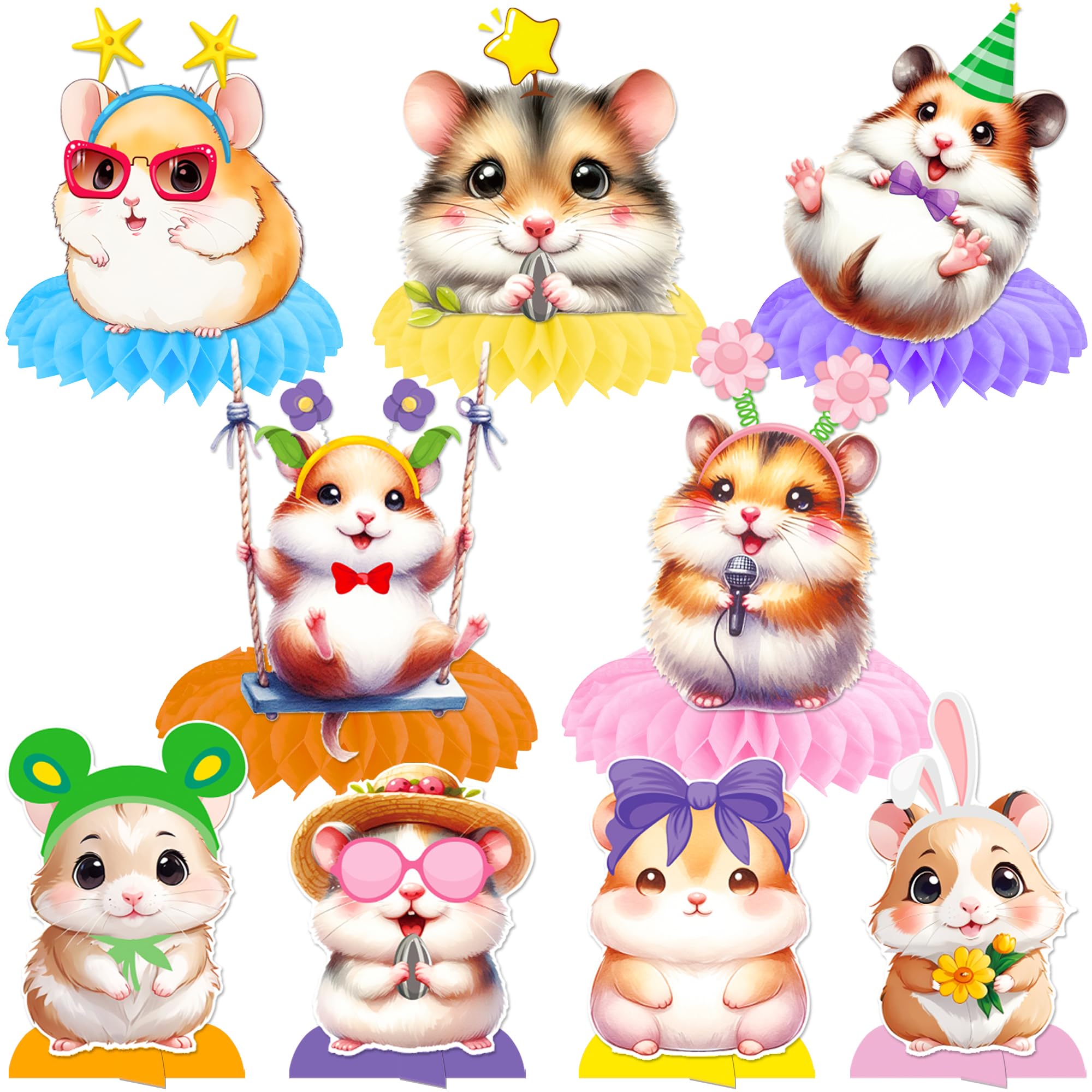 Hamster Honeycomb Centerpieces 11Pcs Hamster Birthday Party Decorations ...