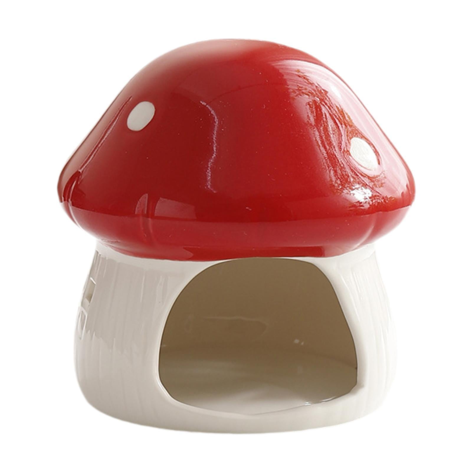 Hamster House Ceramic Hideout Mushroom Shaped Sturdy Material for ...