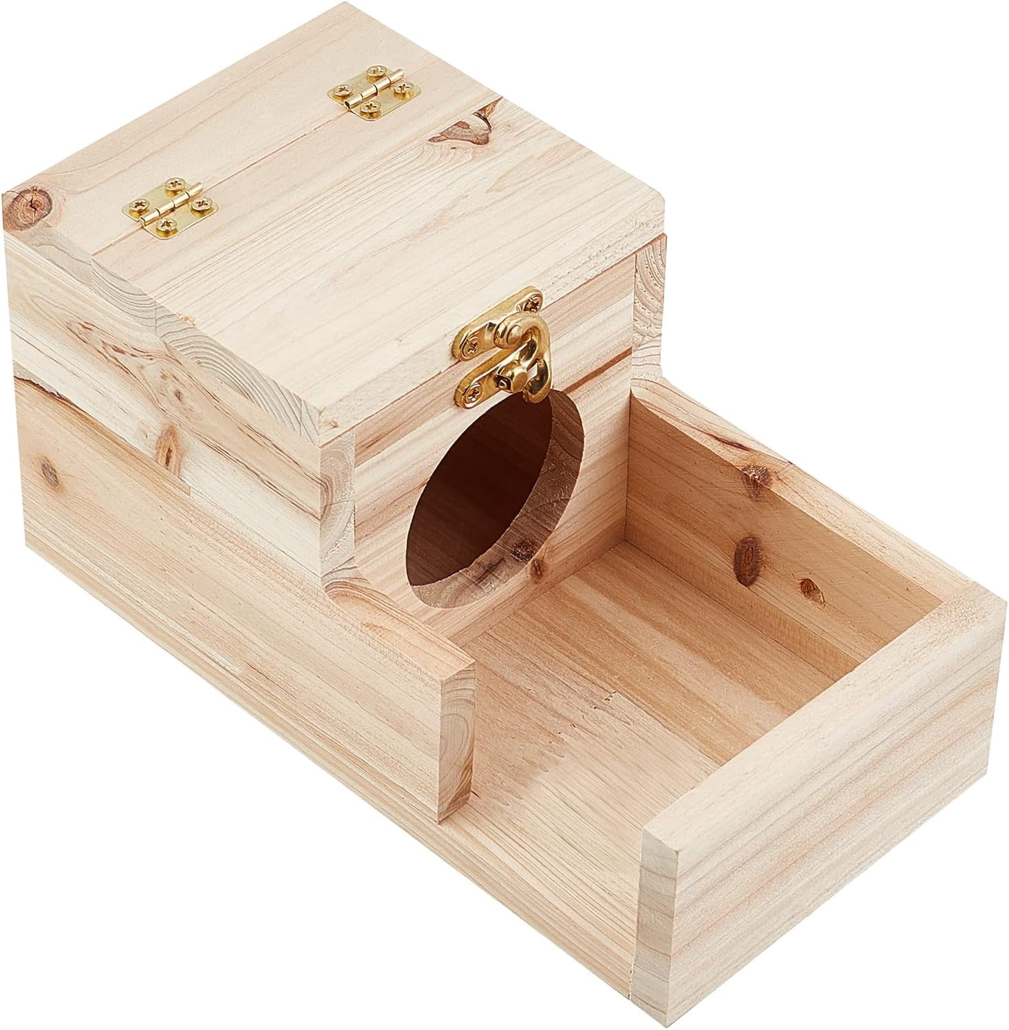 Hamster House Habitats Decor Natural Wooden Multi-Room Hideouts Hamster ...