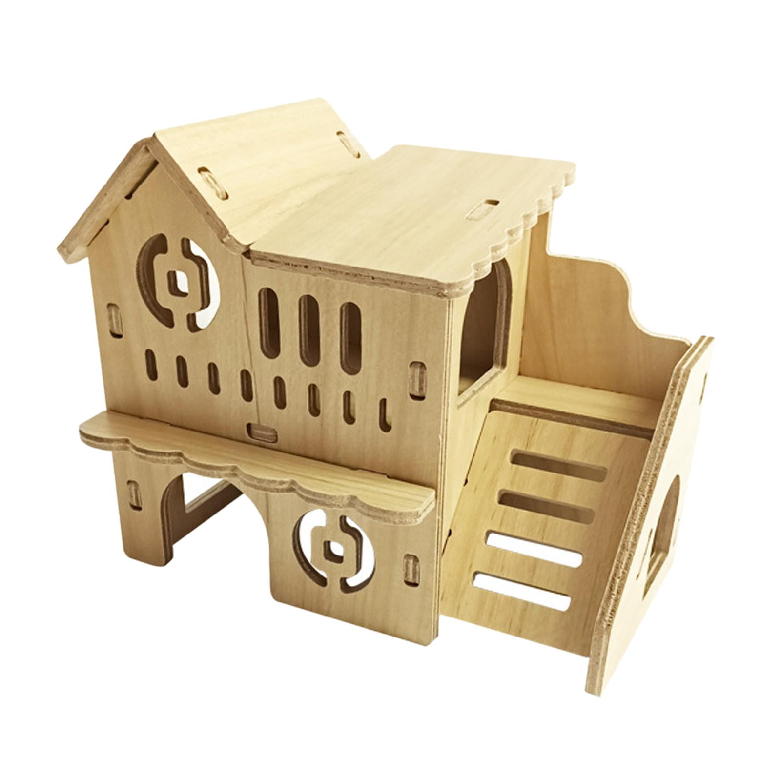Hamster House, Washable Hamster Hideaway, Wood Small Animal Hideout ...