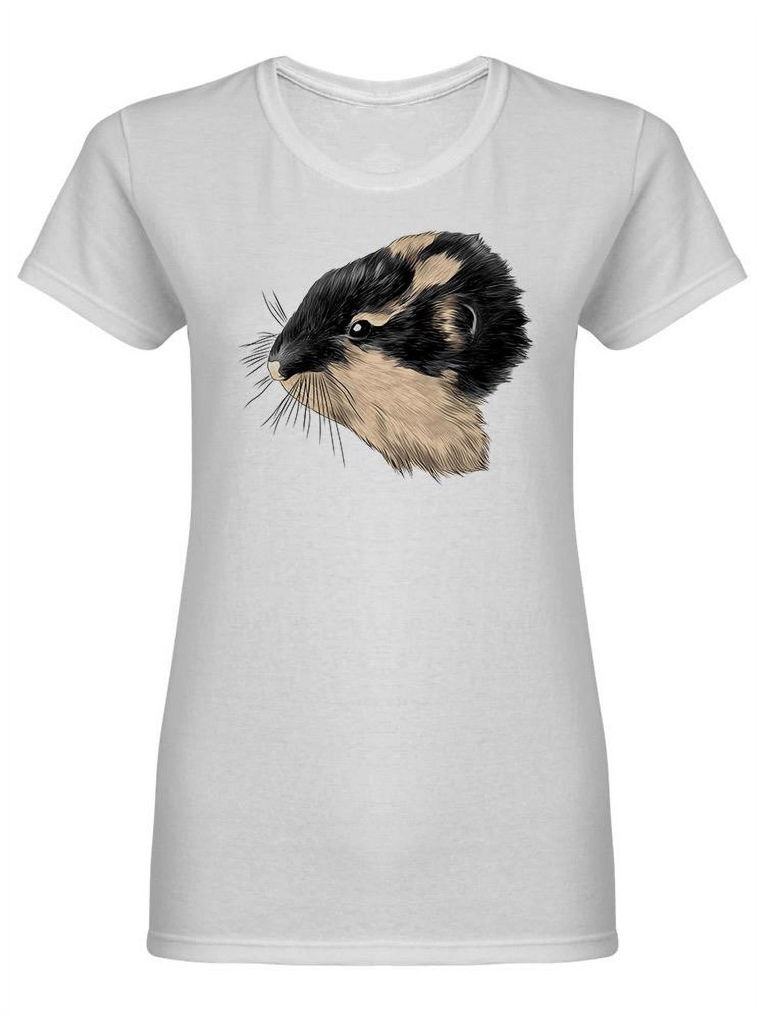 Hamster, Lemming Head Sketch Shaped T-Shirt Women -Image by ...