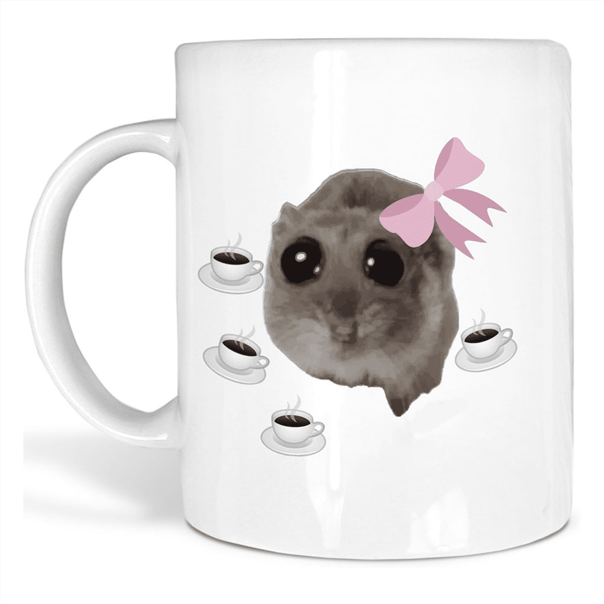 Hamster Mug Sad Meme Printed Mugs with Cuttie Good Morning Little Girl ...
