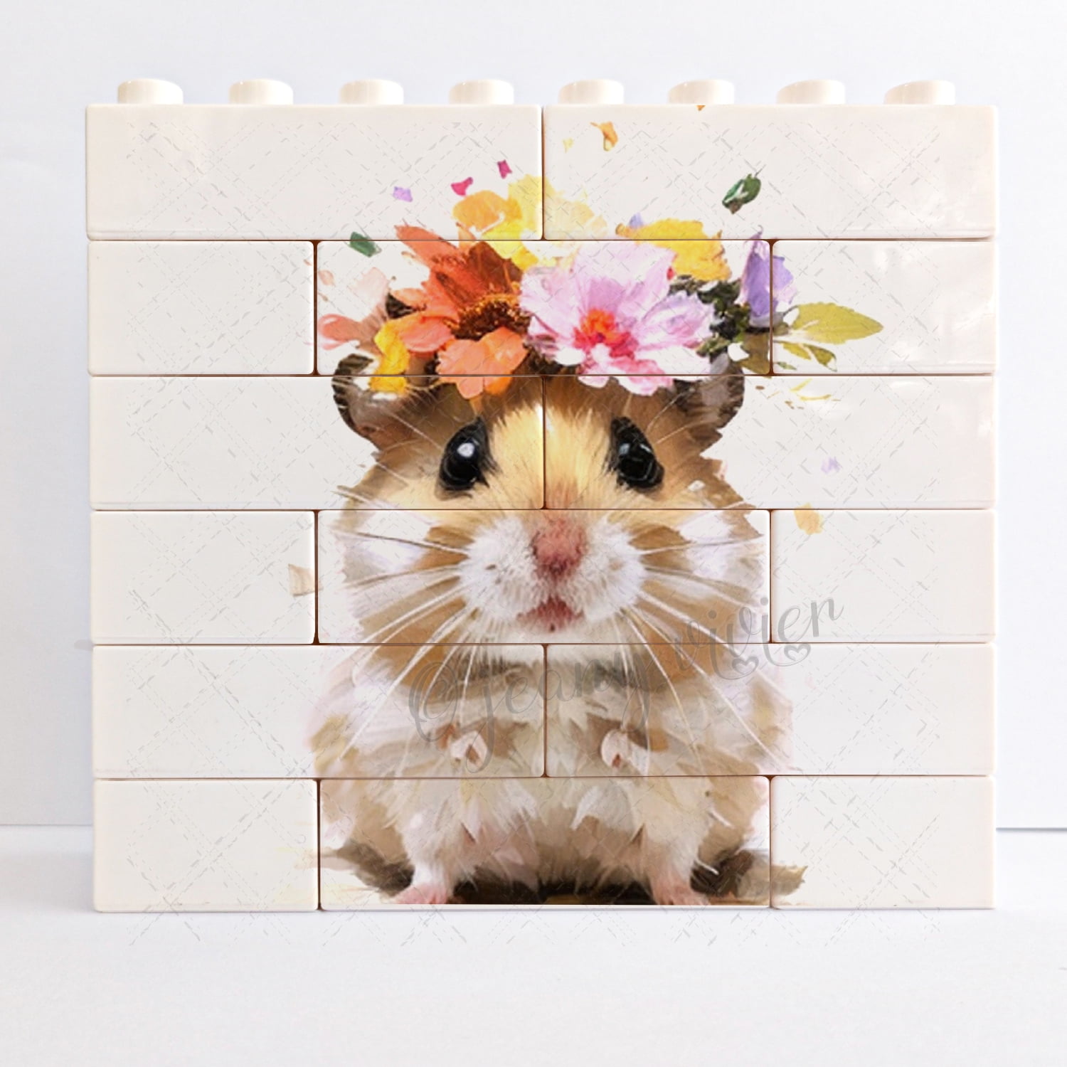 Hamster Novelty Desk Plaque Funny Building Brick Animal Block Puzzle ...