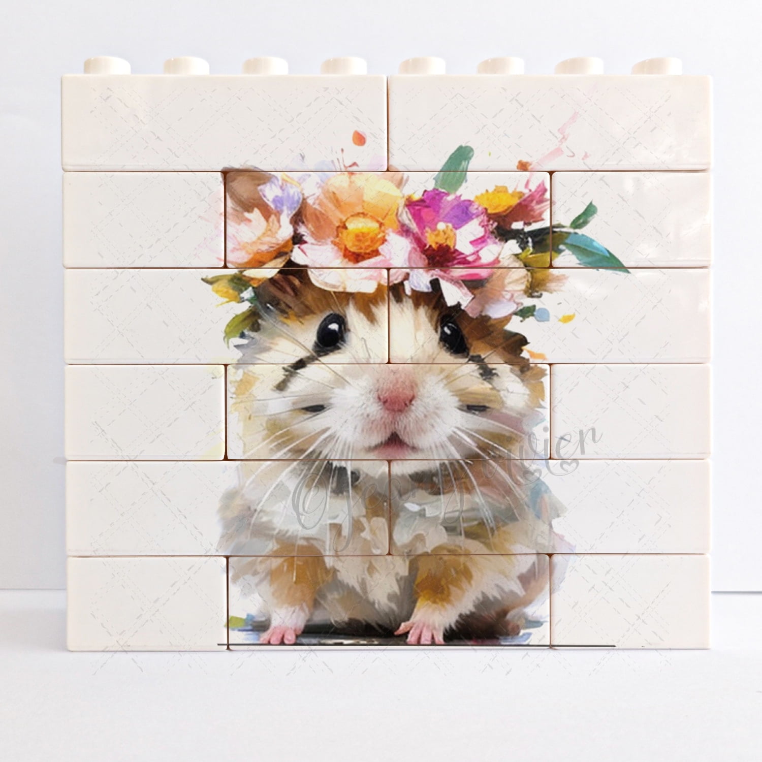 Hamster Novelty Desk Plaque Funny Building Brick Animal Block Puzzle ...