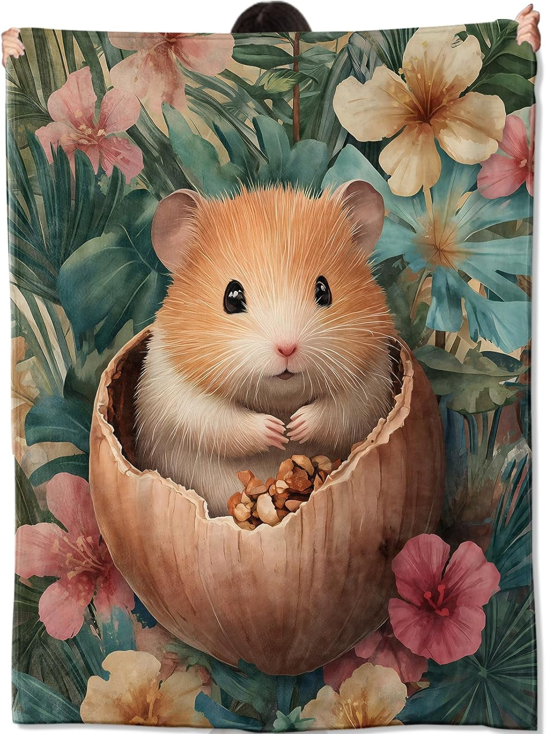 Hamster in Nut Shell Blanket Gifts for Kids Women Adult Girls,Cute ...
