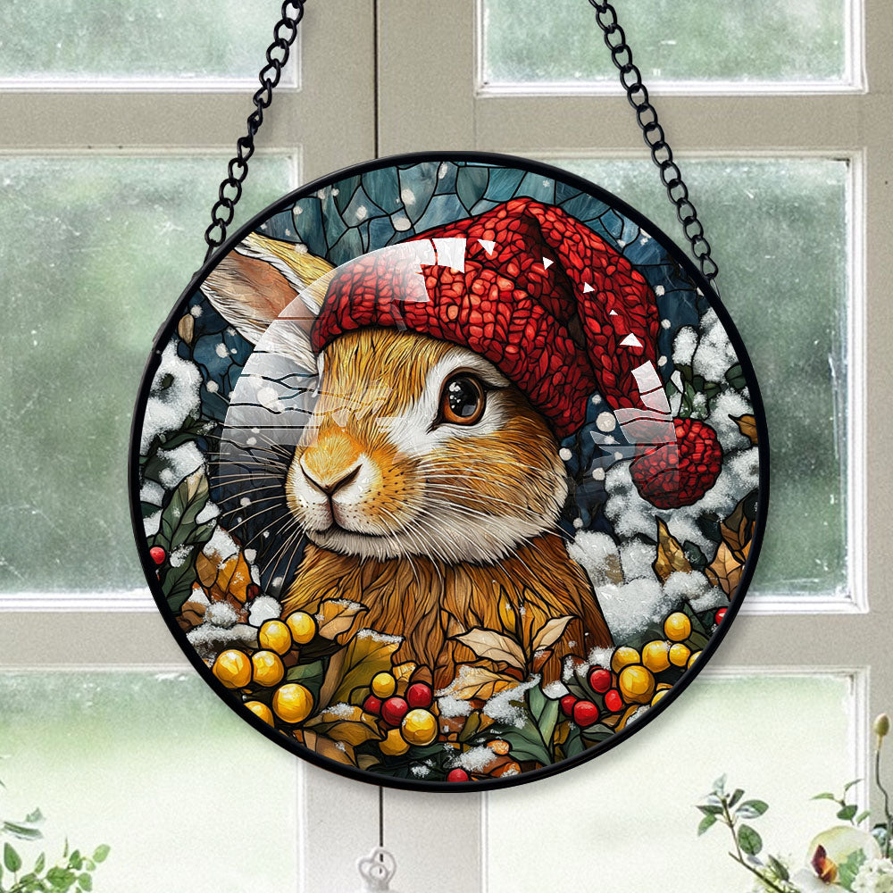 Hamster Ornament Christmas 2025, Hamster Stained Glass Hanging Window ...