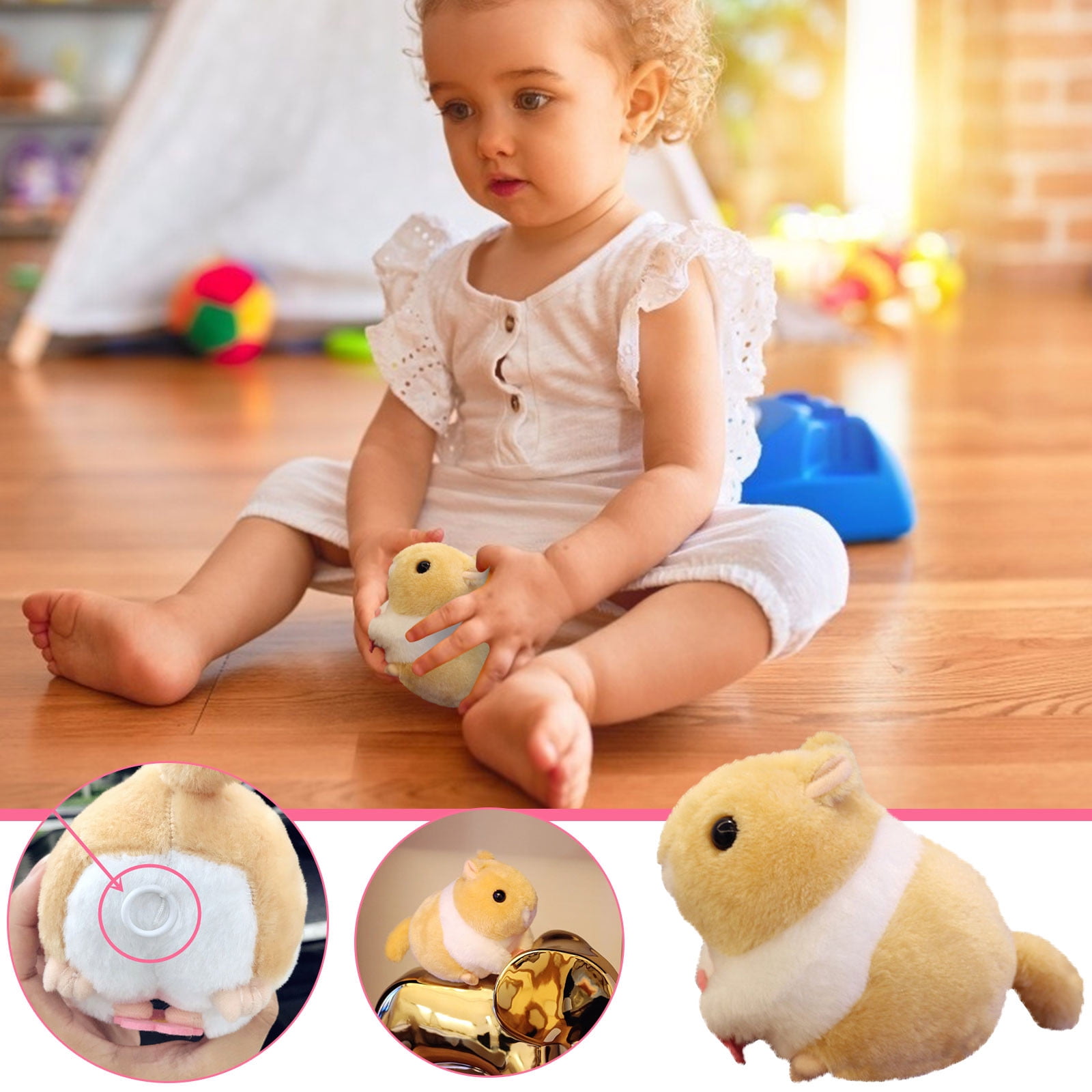 Hamster Plush Toy Clockwork Twisting Tail | Soft Elastic Spandex & Down ...