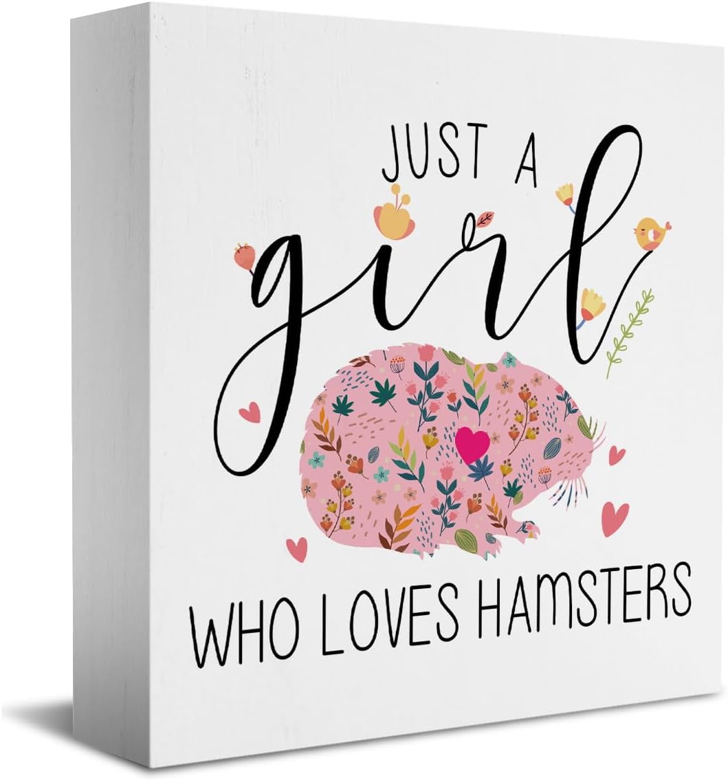 Hamster Sign Hamster Gifts for Hamster Lovers Desk Decor Wooden Box ...