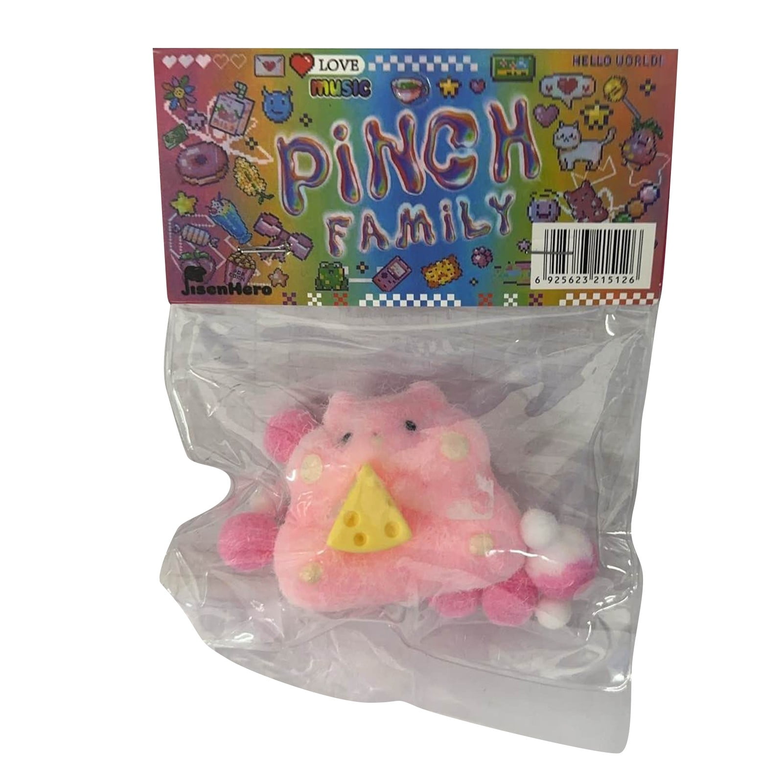 Hamster Squishy Toy Stress Relief Squeeze Toy Pink Furry Cheese Wedge ...