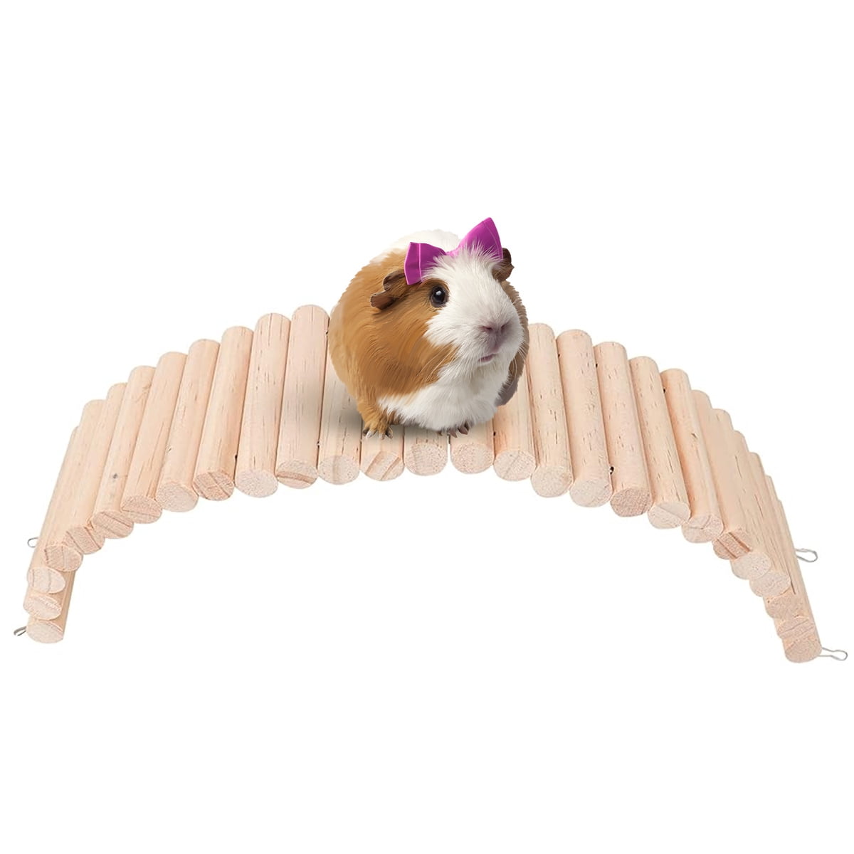 Hamster Suspension Bridge Toy - Long Climbing Wooden Ladder For ...