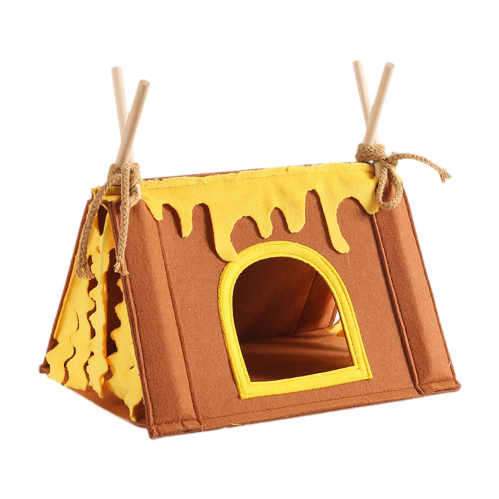 Hamster Tent Hideout House Bunny Tunnel Wood Felt Construction Private ...