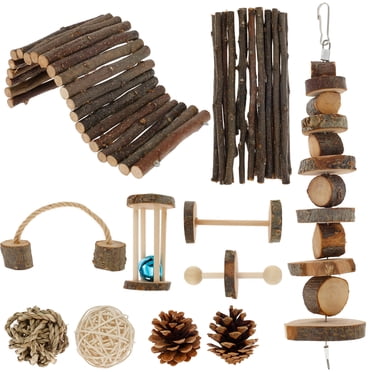 Mightlink Hamster Villa Double Layer Harmless Pet Toy Solid Wood Dwarf ...