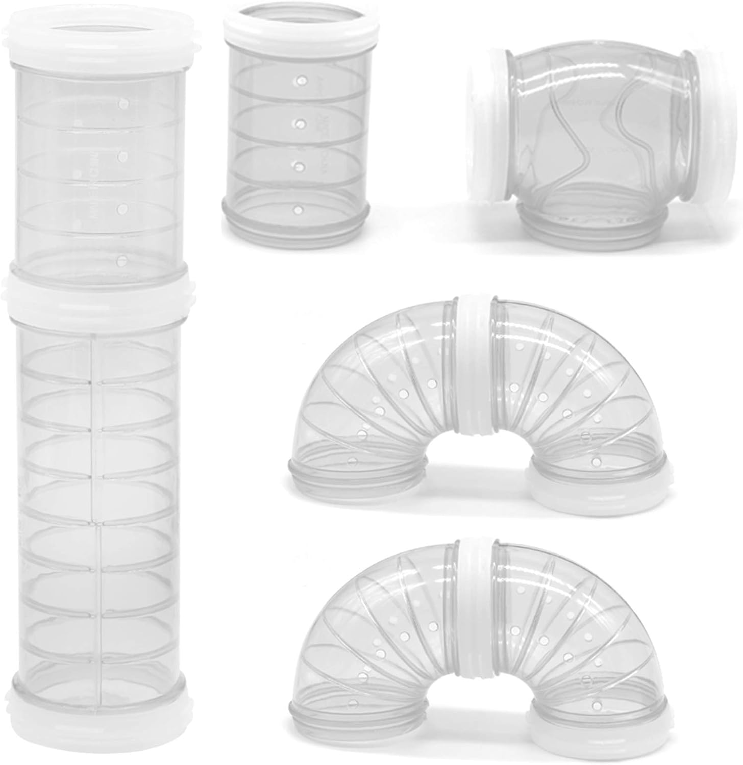 Hamster Tube Set, 8 Pack Transparent Curved Pipe Pet Cage Tunnel, DIY ...