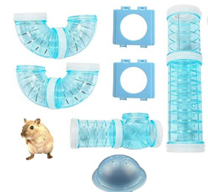 Hamster Tubes Set Transparent Hamster Cage Toys DIY Connection Tunnel ...