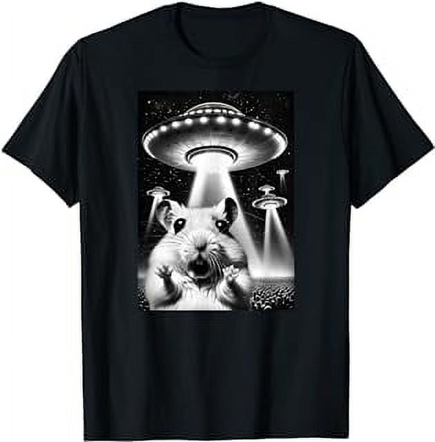 Hamster UFO | Funny Invasion Meme Alien Hamster UFO Selfie T-Shirt ...