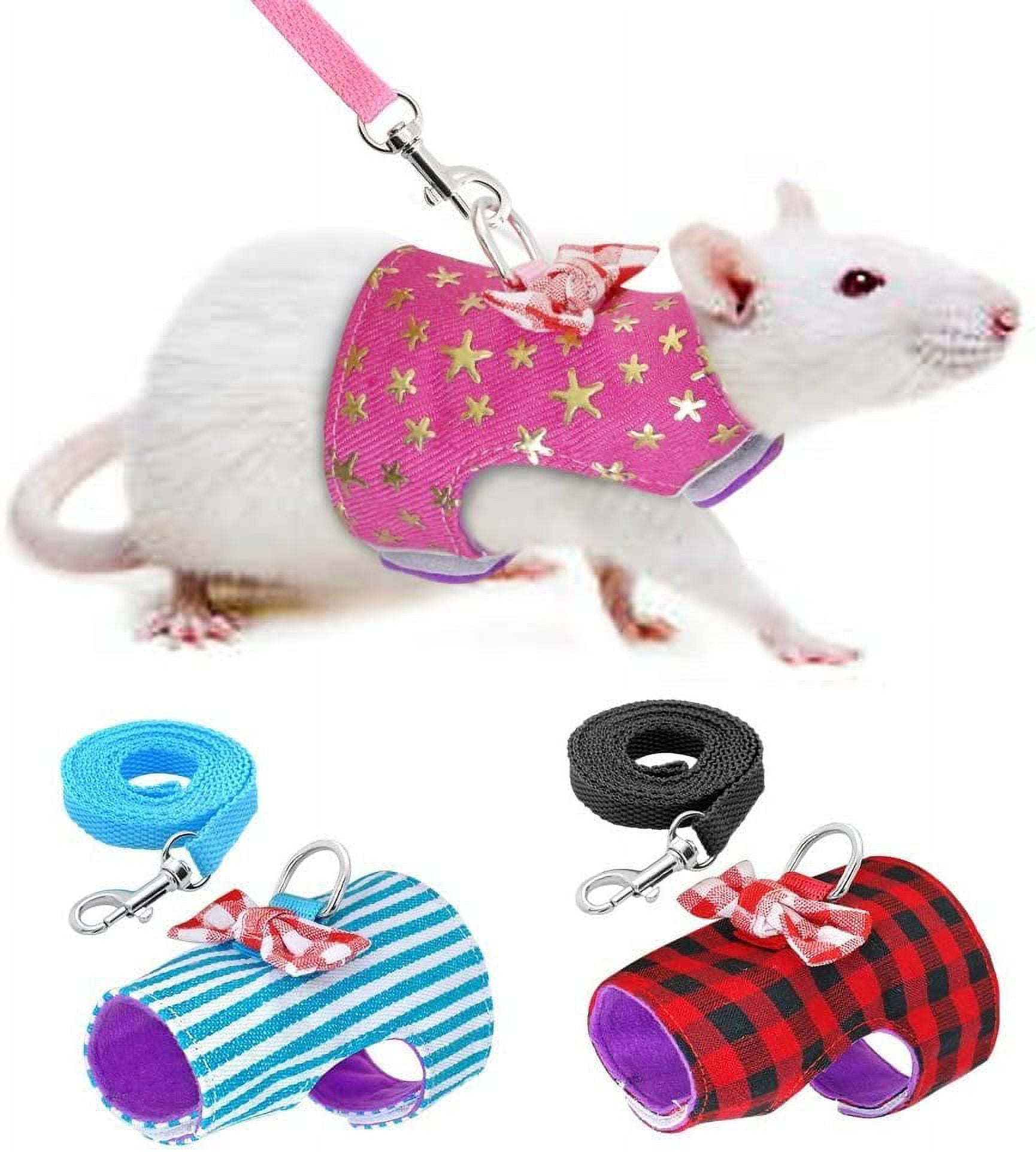 Hamster Vest Harness and Leash Set Outdoor Walking Cute Bow-Knot and ...