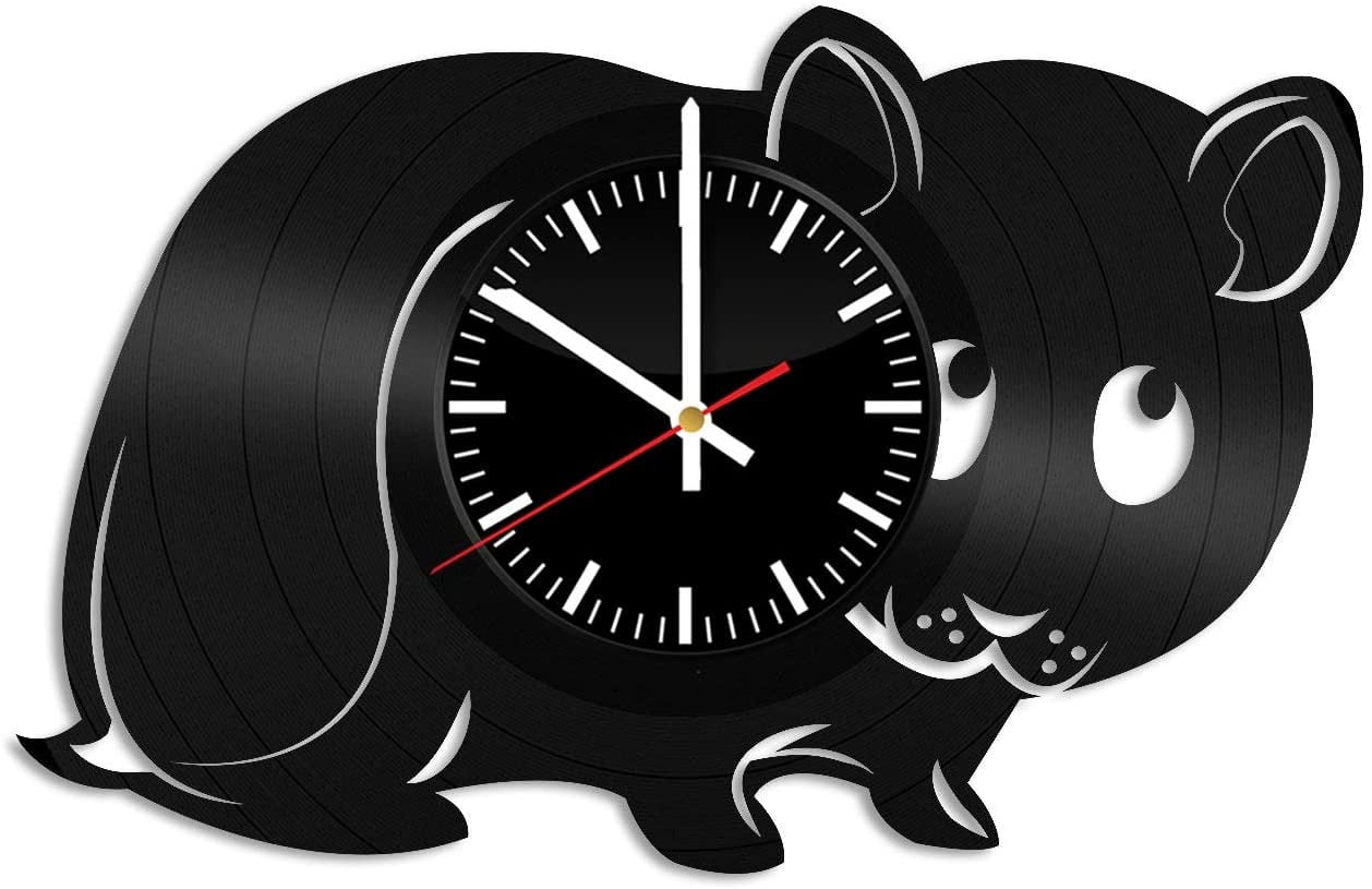 Hamster Vintage Black Vinyl Record Wall Clock Wall Art 3D Modern Design ...