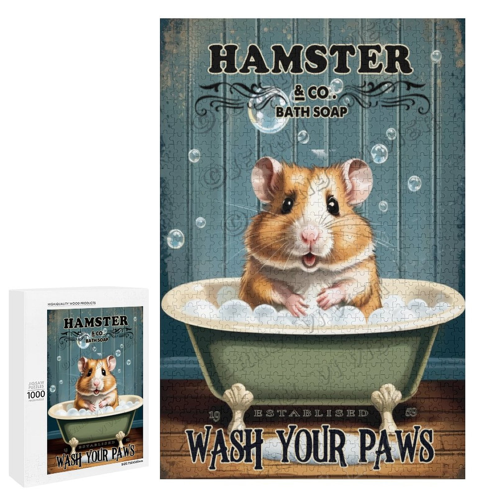 Hamster Wash Your Paws Wooden Hanging Sign for Home Bedroom Living Room ...