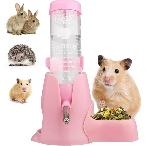 3 in 1 Hamster Water Bottle Holder 80ML Dispenser With Base Hut Small ...
