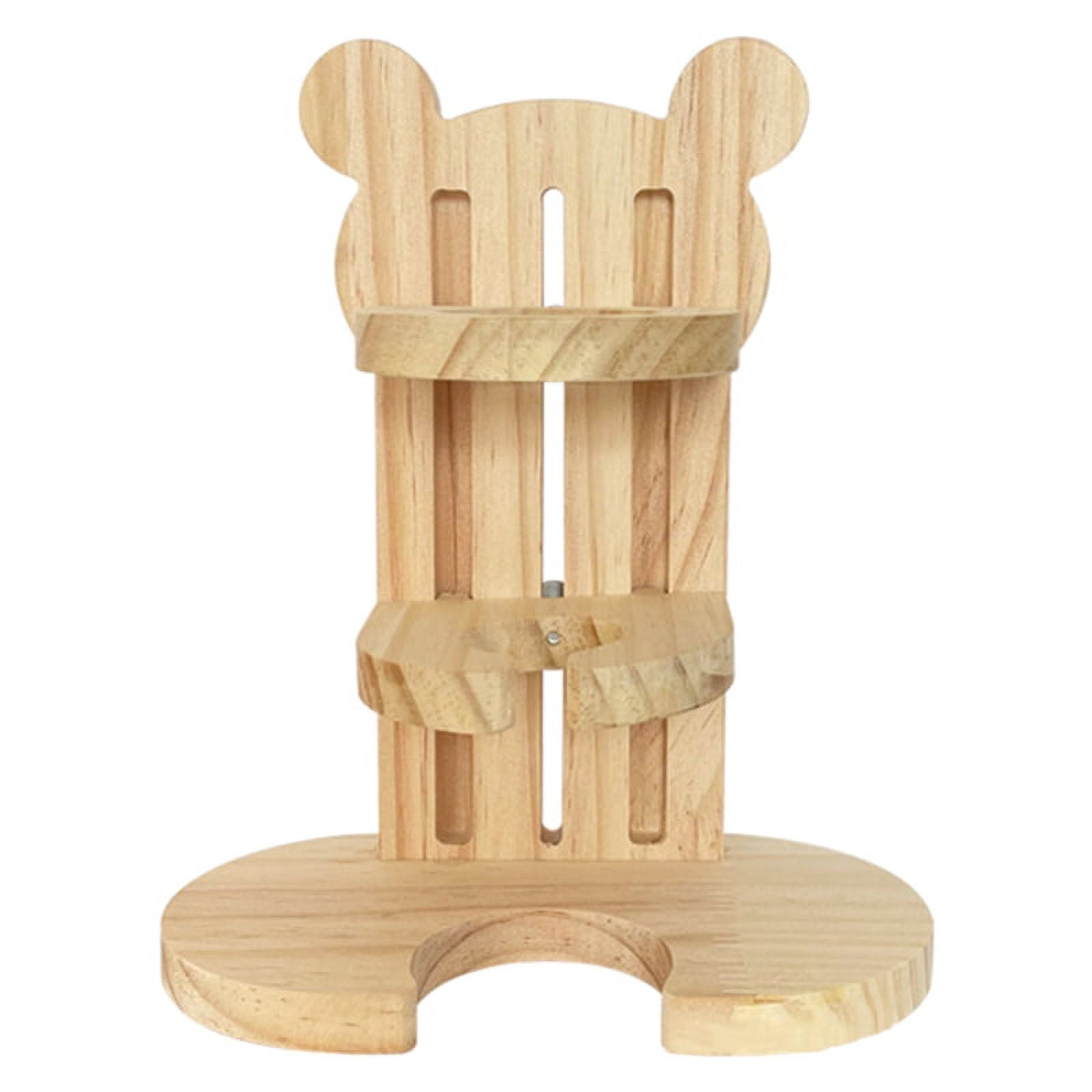 Hamster Water Bottle Holder Adjustable Wood Stand Fully Open Design for ...