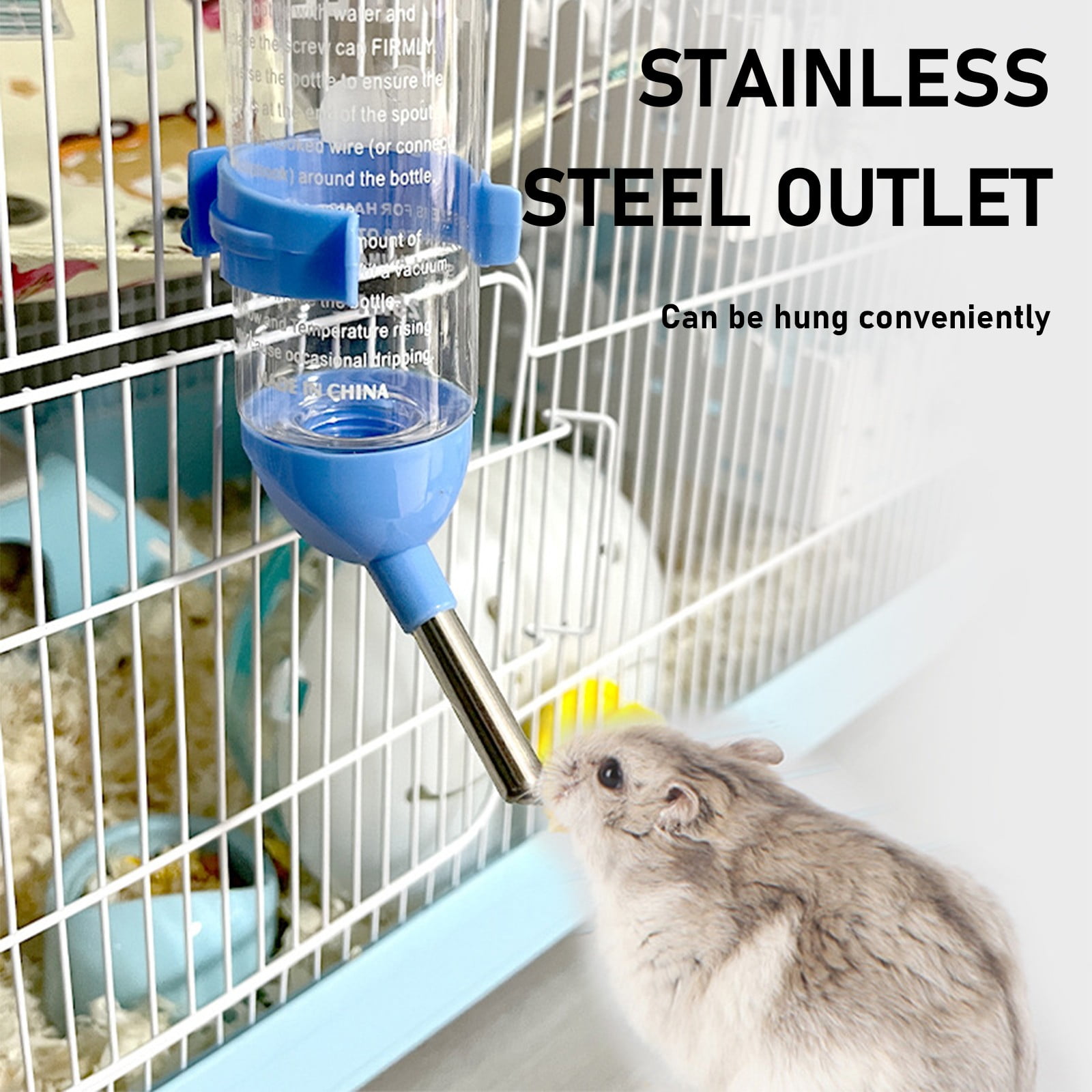 Hamster Water Bottle Steel Ball Design Non-drip Plastic Small Animal ...