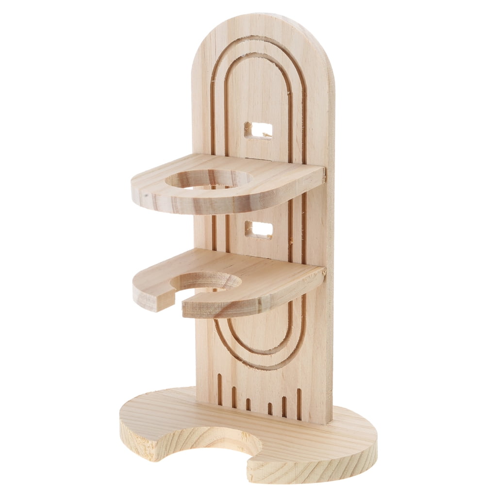 Hamster Water Bottle Wood Stand Holder for Small Sized Pets Hedgehog ...