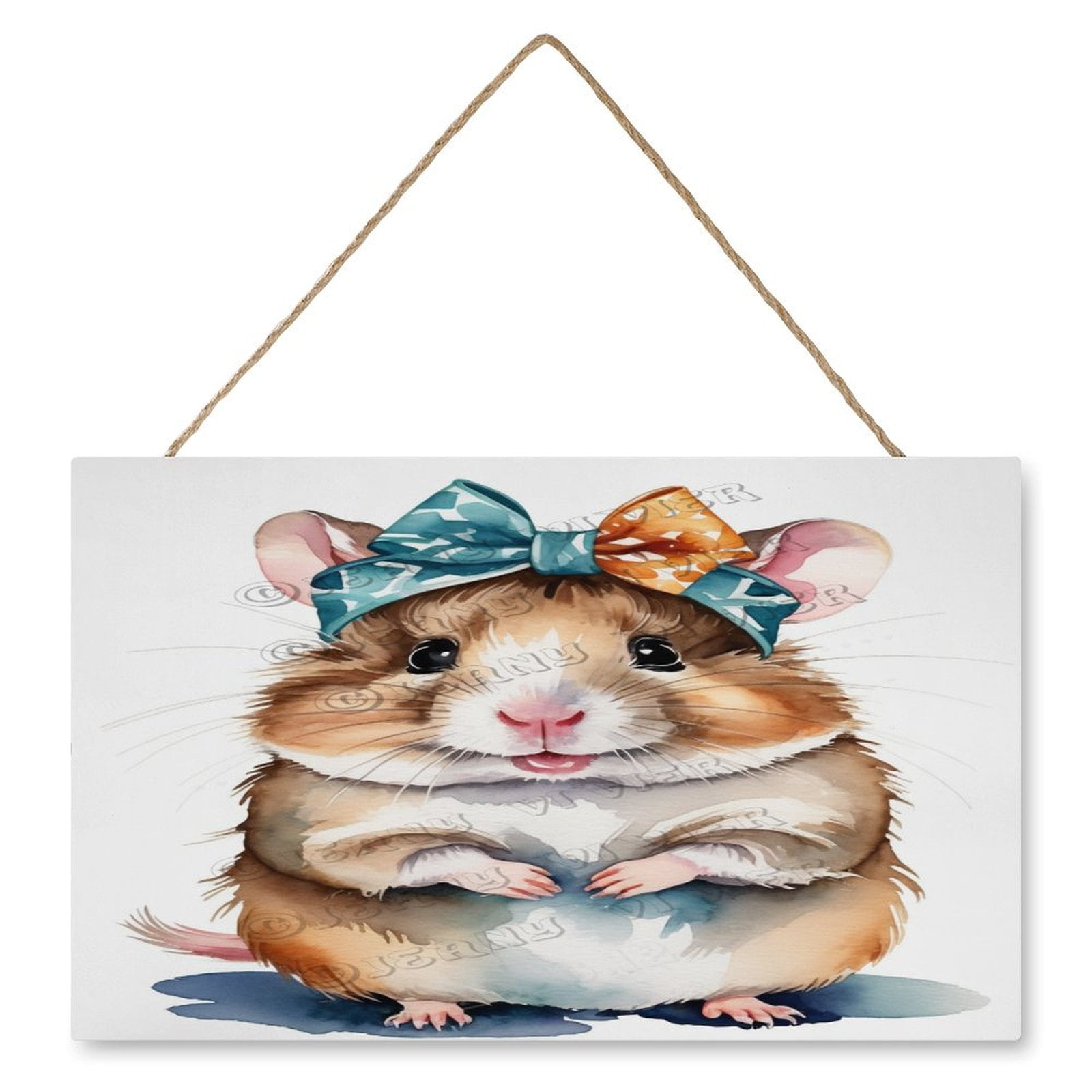 Hamster Welcome Decor Sign, Hanging Wood Sign Home Decorative, Printed ...