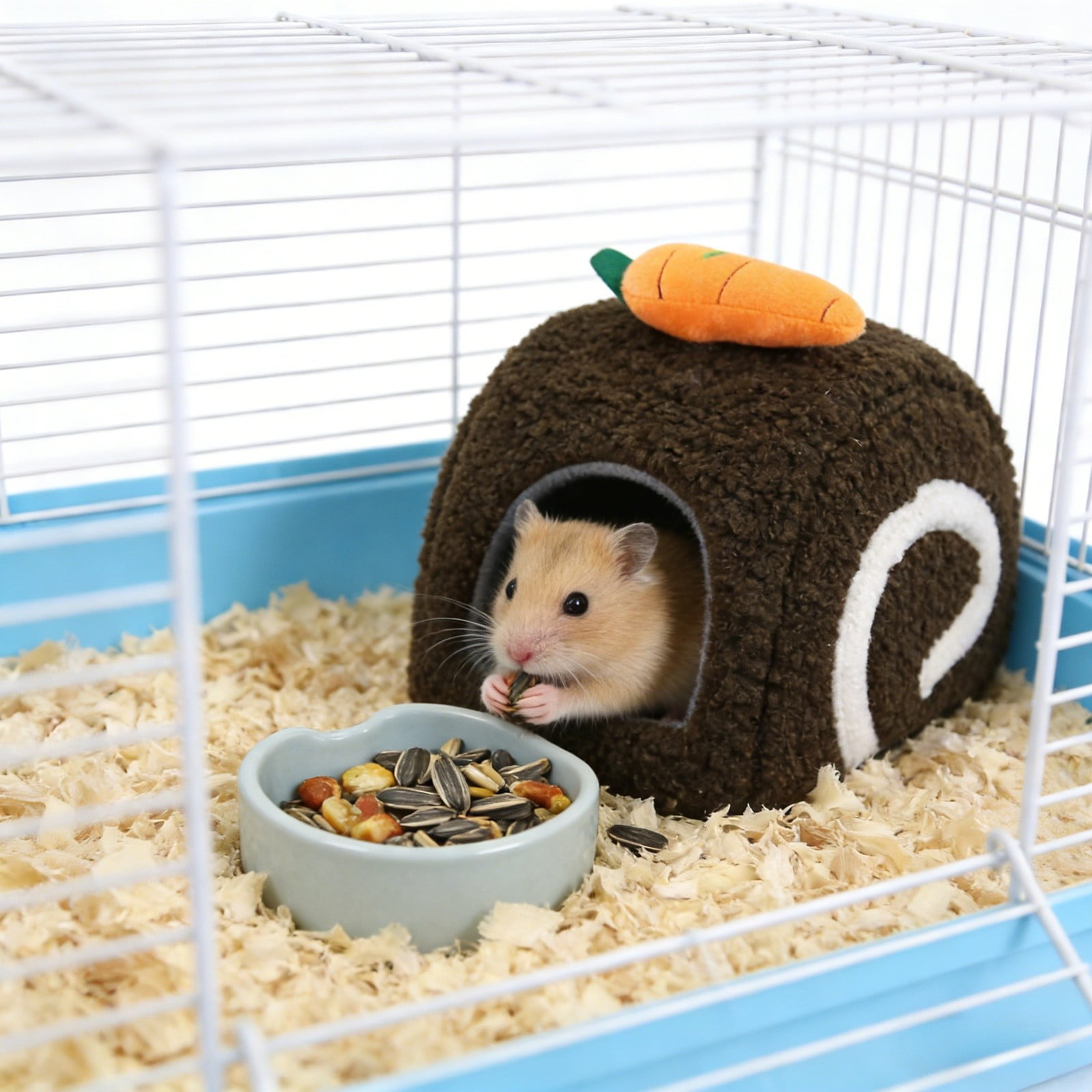 Hamster Winter Warm Hideout Swiss Roll Shaped Hamster Bed House with ...