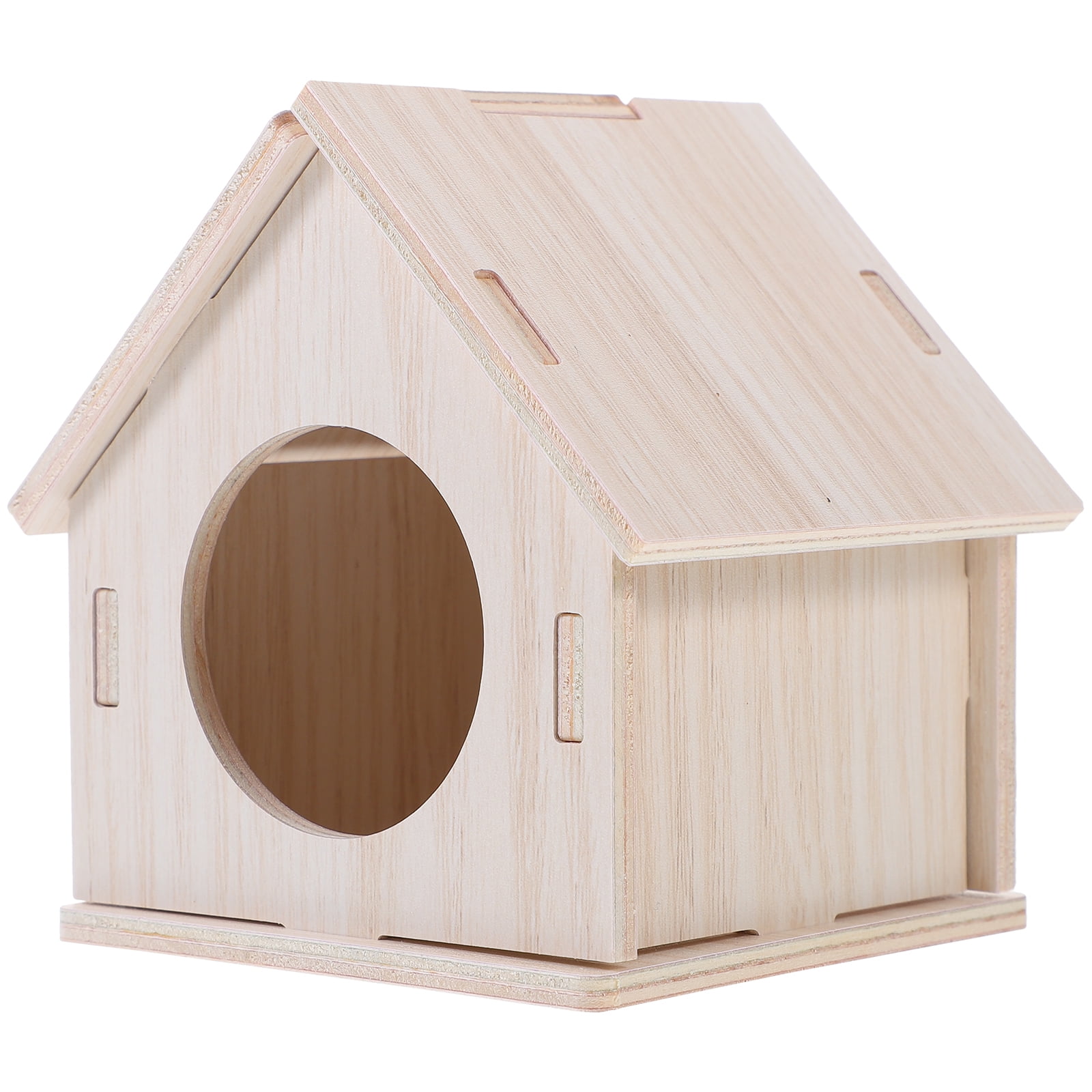 Hamster Wood House Small Animal Hideout Chinchilla Decorative House ...