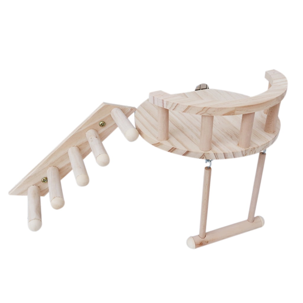 Hamster Wood Playground Activity Platform with Wooden Climbing Ladder ...