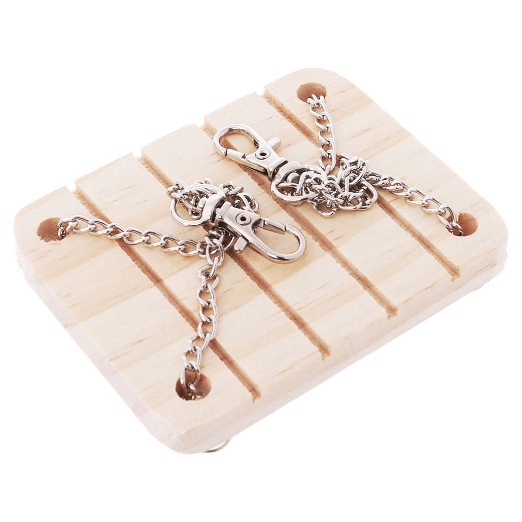 Hamster Wooden Hanging Swing with Bell Ferret Chew Toys Suspension for ...