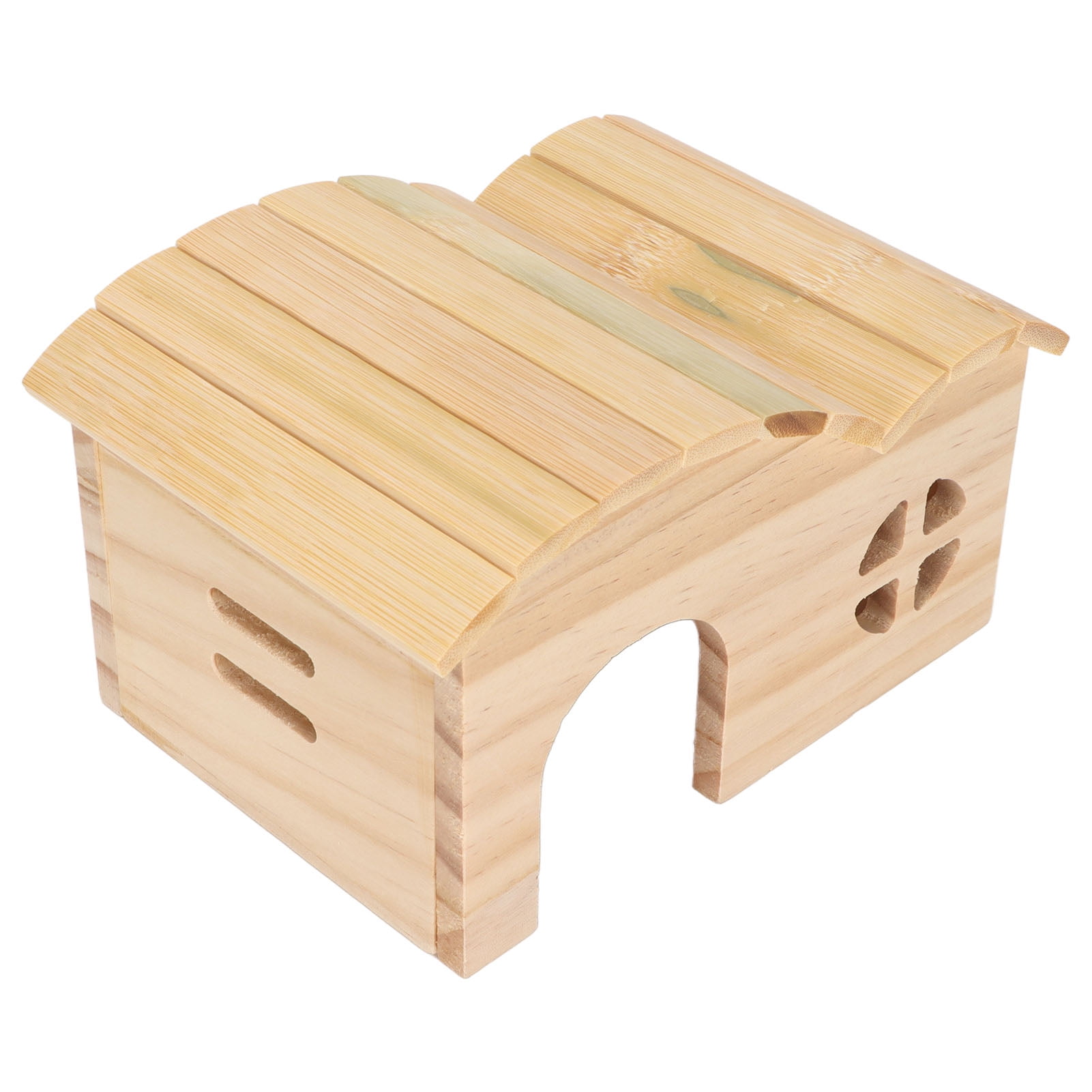 Hamster Wooden House Bite Resistant Bottomless Hamster Bamboo Log Cabin ...