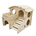 Hamster Wooden House Two Layers Cage for Play Habitat Small Pets Toy ...