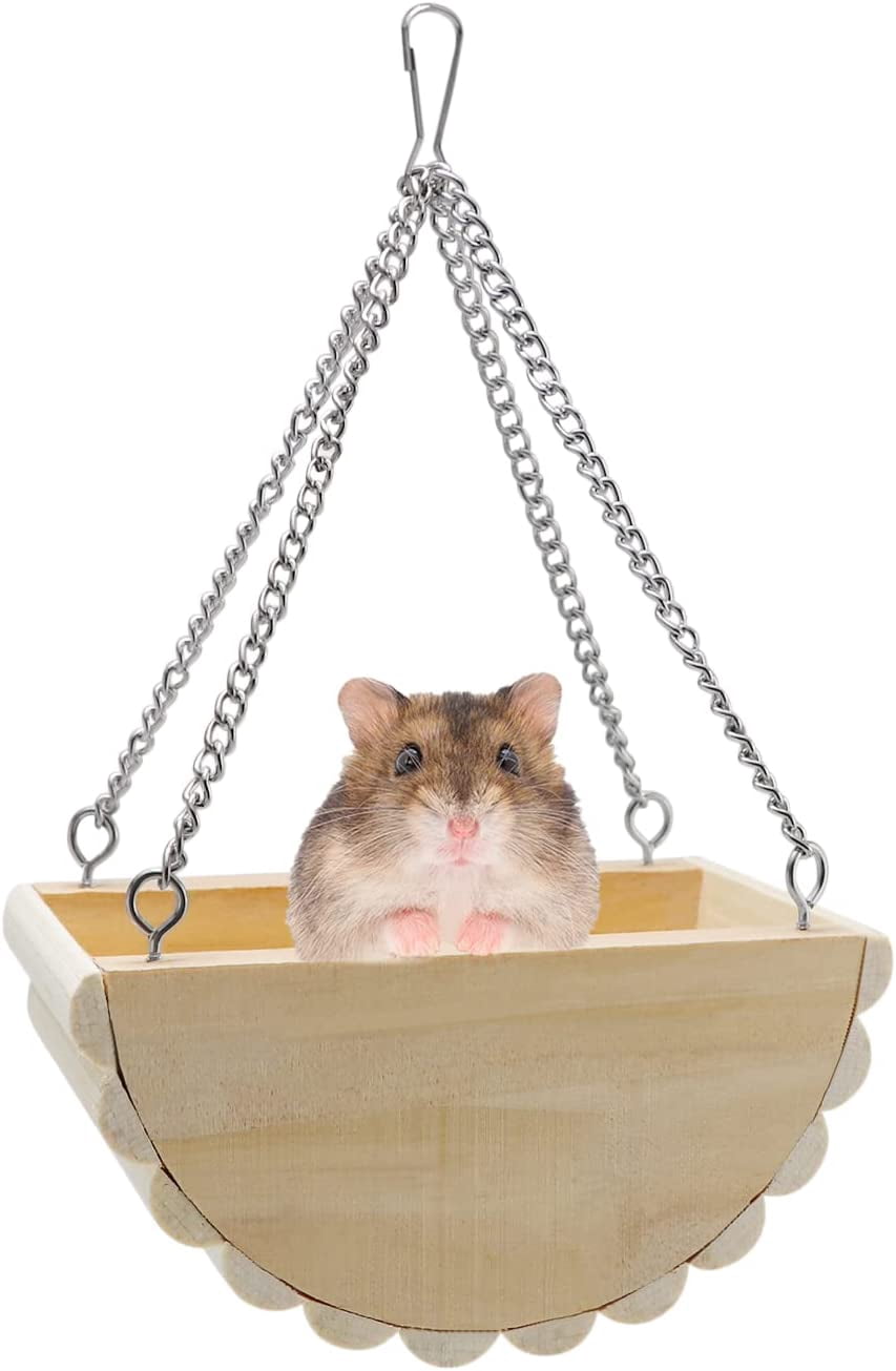 Hamster Wooden Swing Toy Hanging Bed for Gerbil Rat Mouse Dwarf Hamster ...